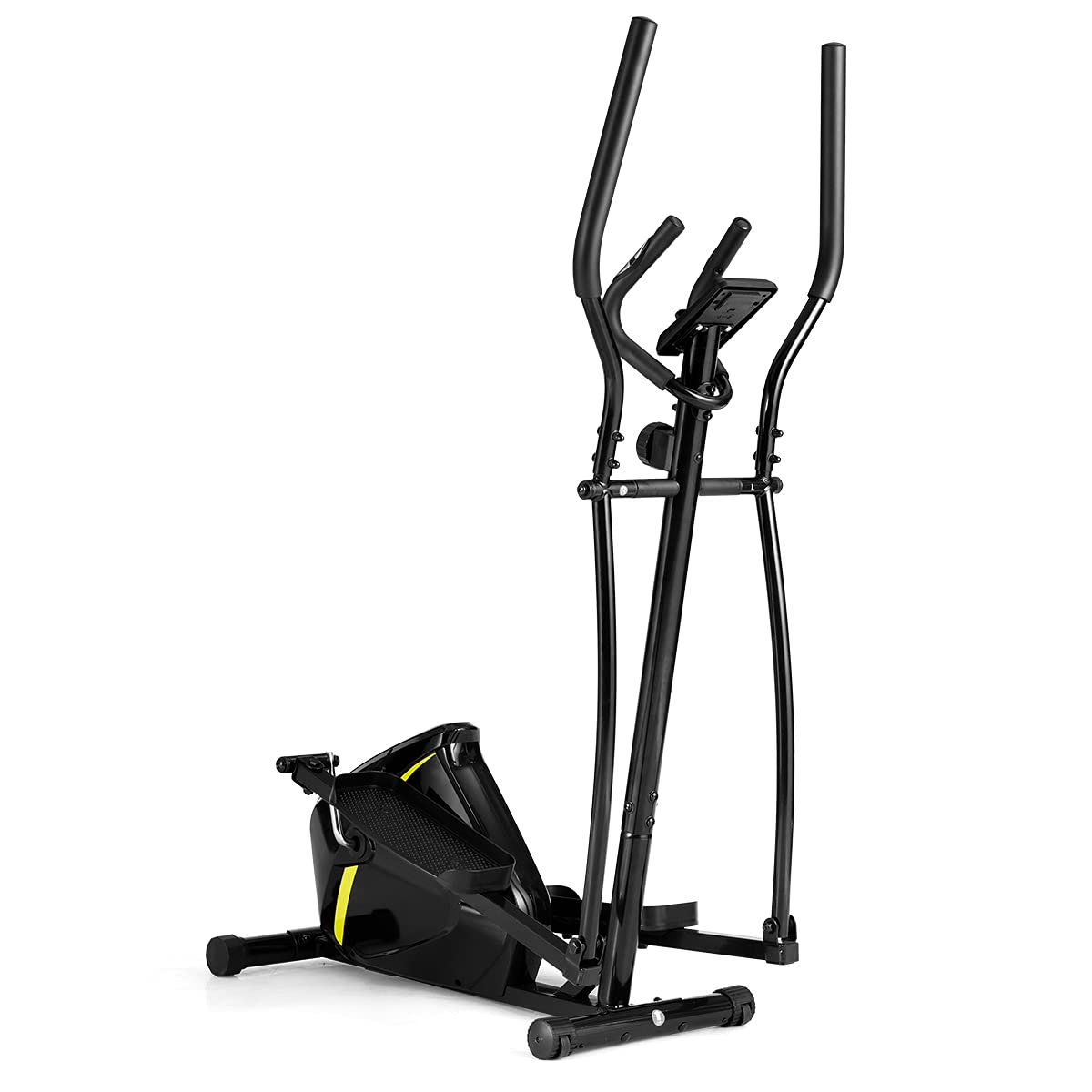 Goplus Elliptical Machine Trainer, Cross Trainer Magnetic Exercise Machine for Home with 8 Level Resistance and Digital Monitor and Extra-Large Pedal (Black)