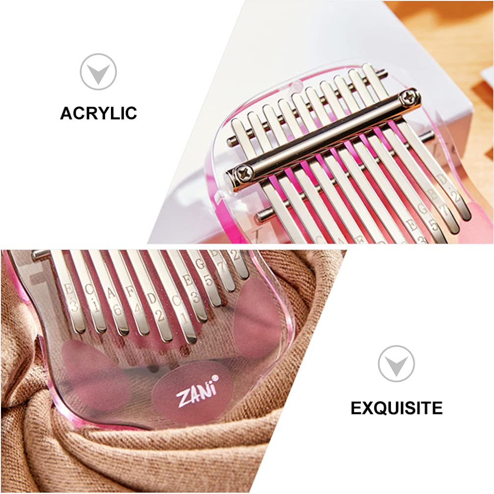 Kalimba 10 Keys Thumb Piano Acrylic Mbira Finger Piano with Tuning Hammer Musical Instruments for Beginners FARUTA