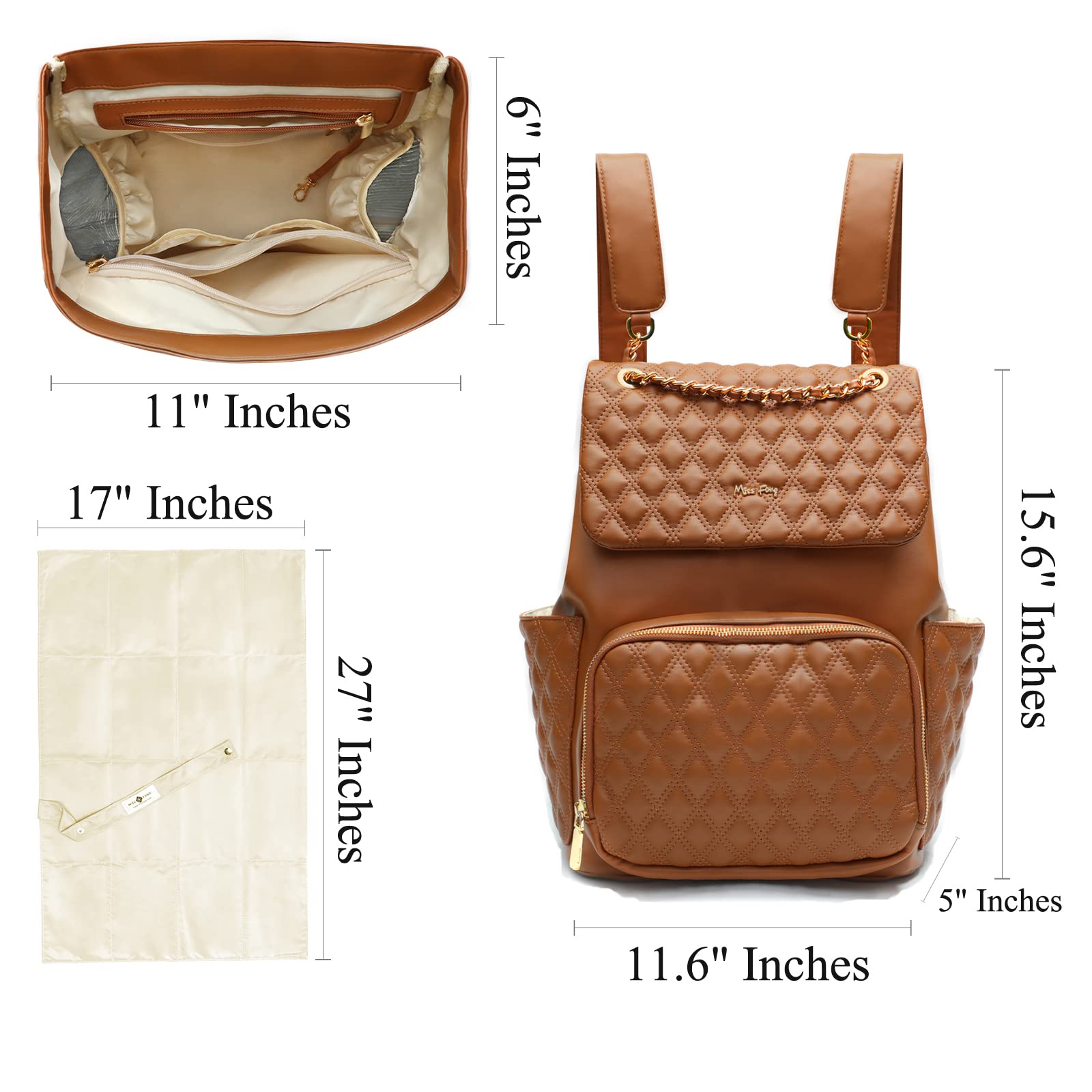 miss fong Diaper Bag Backpack Baby Diaper Bag & Diaper Bag Organizer Pouches Bundle