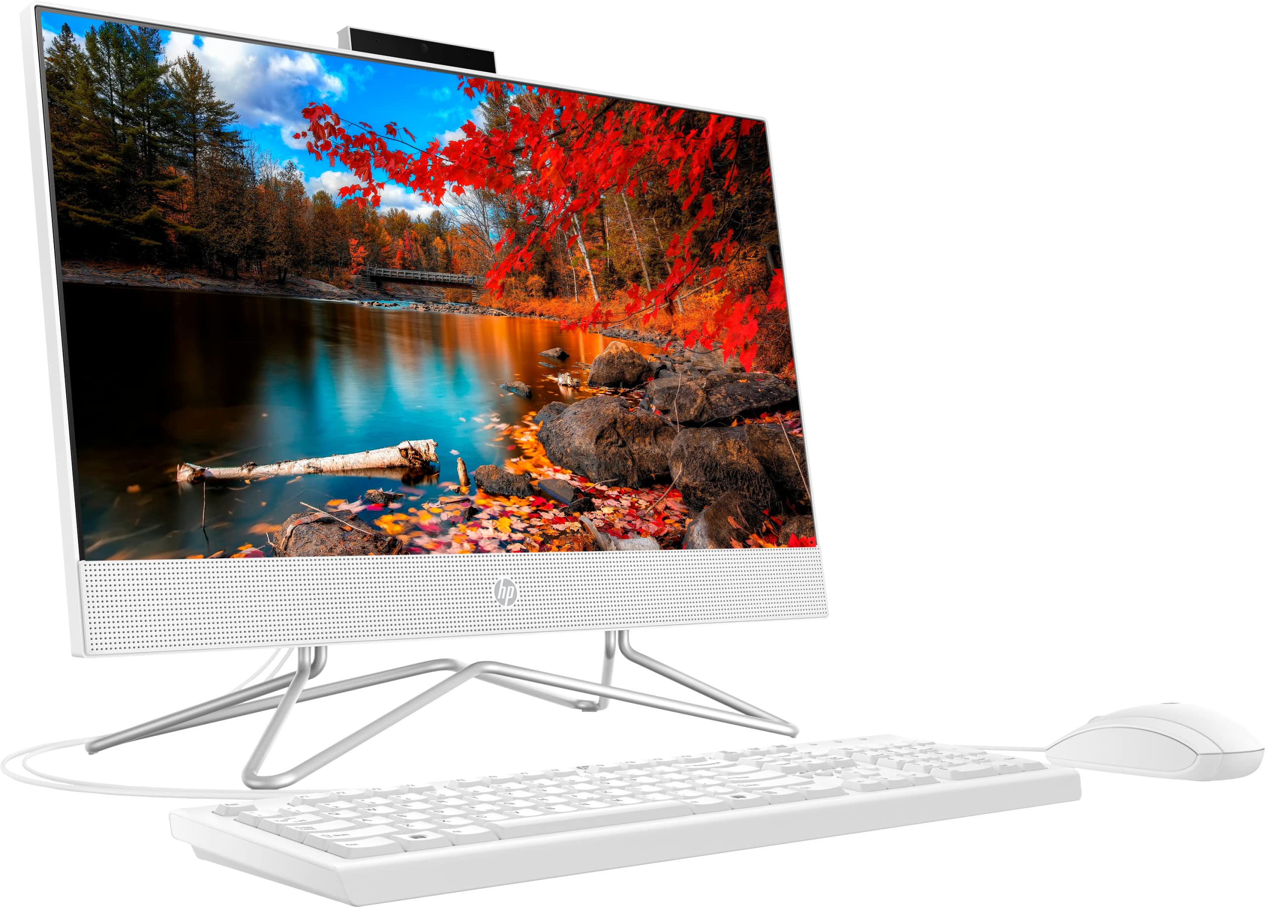 HP All-in-One 21.5" FHD Business Desktop, Intel Celeron J4025 Processor, Windows 11 pro, 12GB RAM, 512GB SSD, Intel UHD Graphics 600, White, PCM
