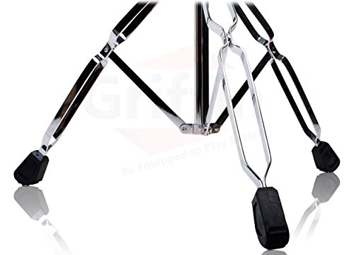 GRIFFIN Cymbal Stand Hardware Pack 4 Piece Set | Full Size Percussion Drum Hardware Kit with Snare Mount, Hi-Hat Pedal, Cymbal Boom, & Straight Cymbal Stand | Lightweight & Portable | Perfect for Gigs