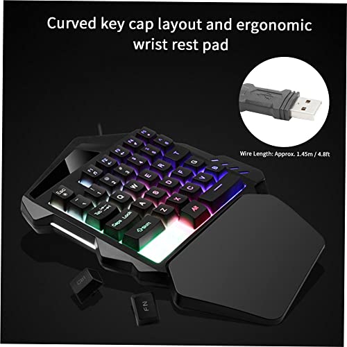 jiabaoyu Enhance Your Gaming Experience with The -Handed Gaming Keyboard - Compact USB Wired RGB Backlit Keyboard with 35 Keys for Computer - Illuminated and Perfect for Gaming