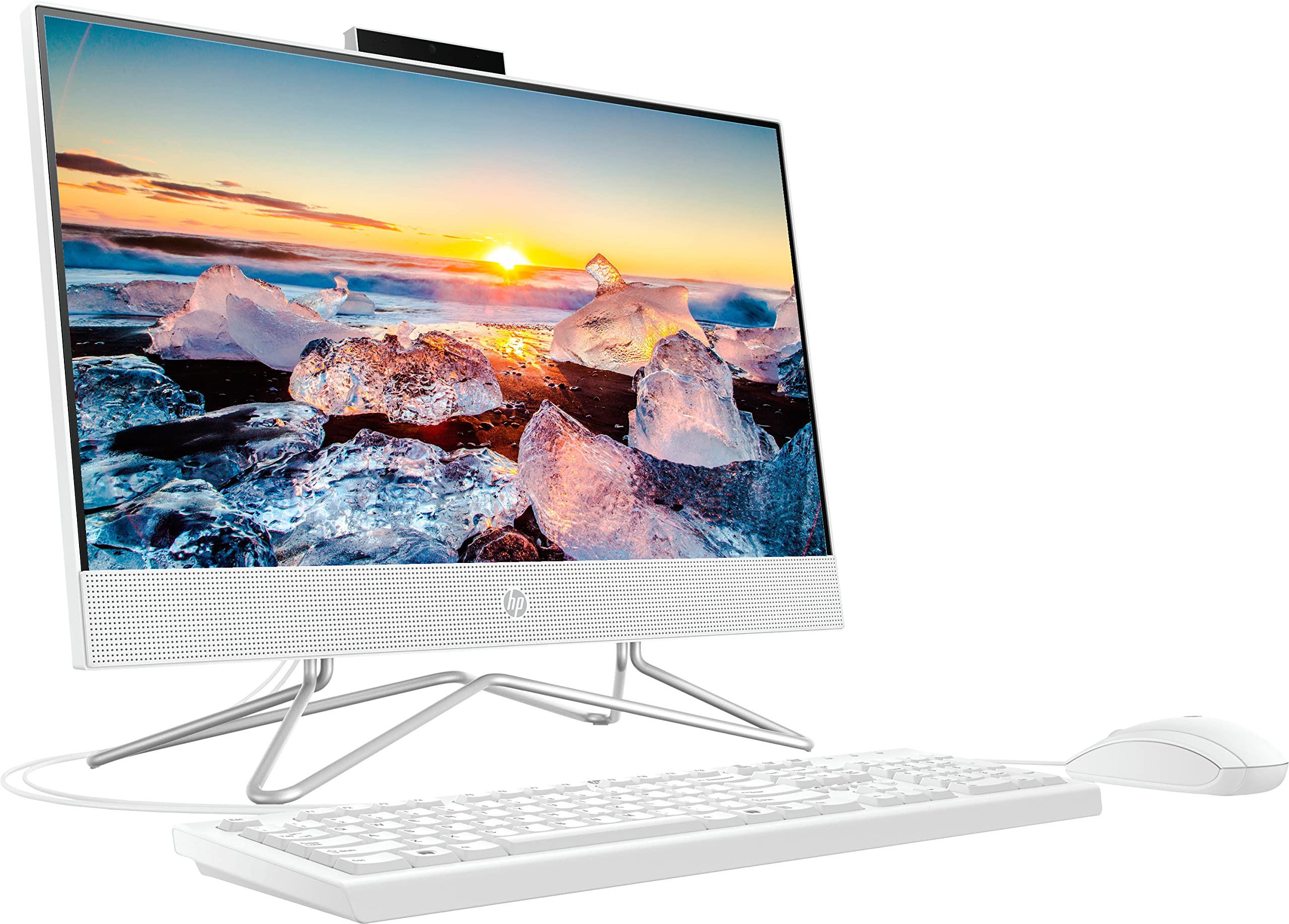 HP 2022 All-in-One Desktop, 21.5" Diagonal FHD (1920 x 1080) Display, Intel Duel Core Celeron J4025 Processor, Webcam, WiFi-AC, Bluetooth, HDMI, White, Windows 11 (16GB RAM | 512GB SSD)