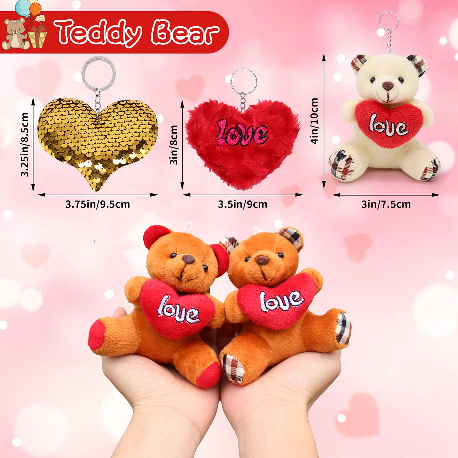 KOPHINYE Teddy Bear Plush Stuffed Animal Teddy Bear Toy, Cute Rose Teddy Bear Plush Soft Stuffed Teddy Bear Valentine's Day Gift for Girlfriend Lover… (Bear Love)
