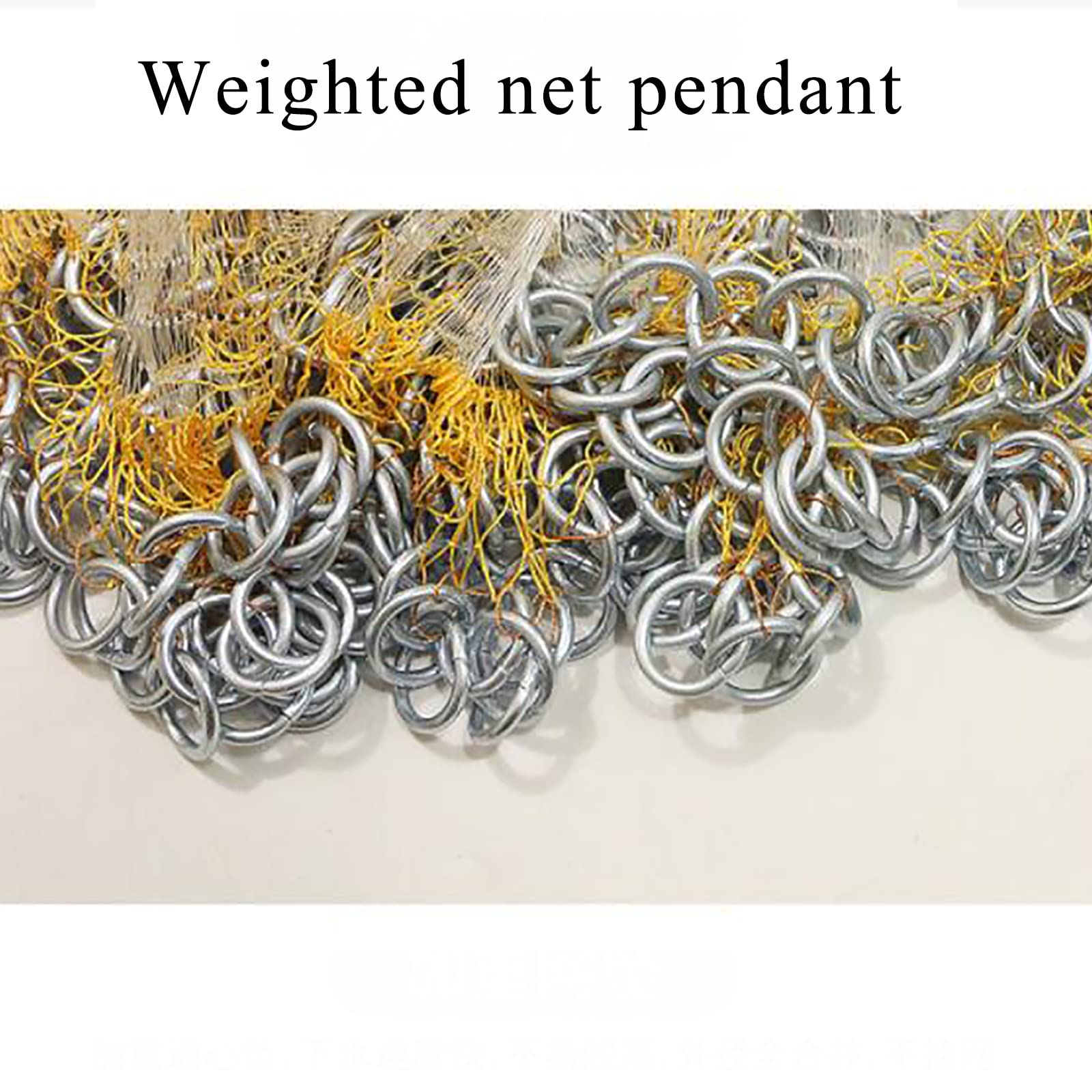 HWTOP Flying Disc Magic Hand Cast Fishing Net with Lead Sinkers High Strength Tyre Throw Net Freshwater Fishing Tools, 1 Finger Mesh