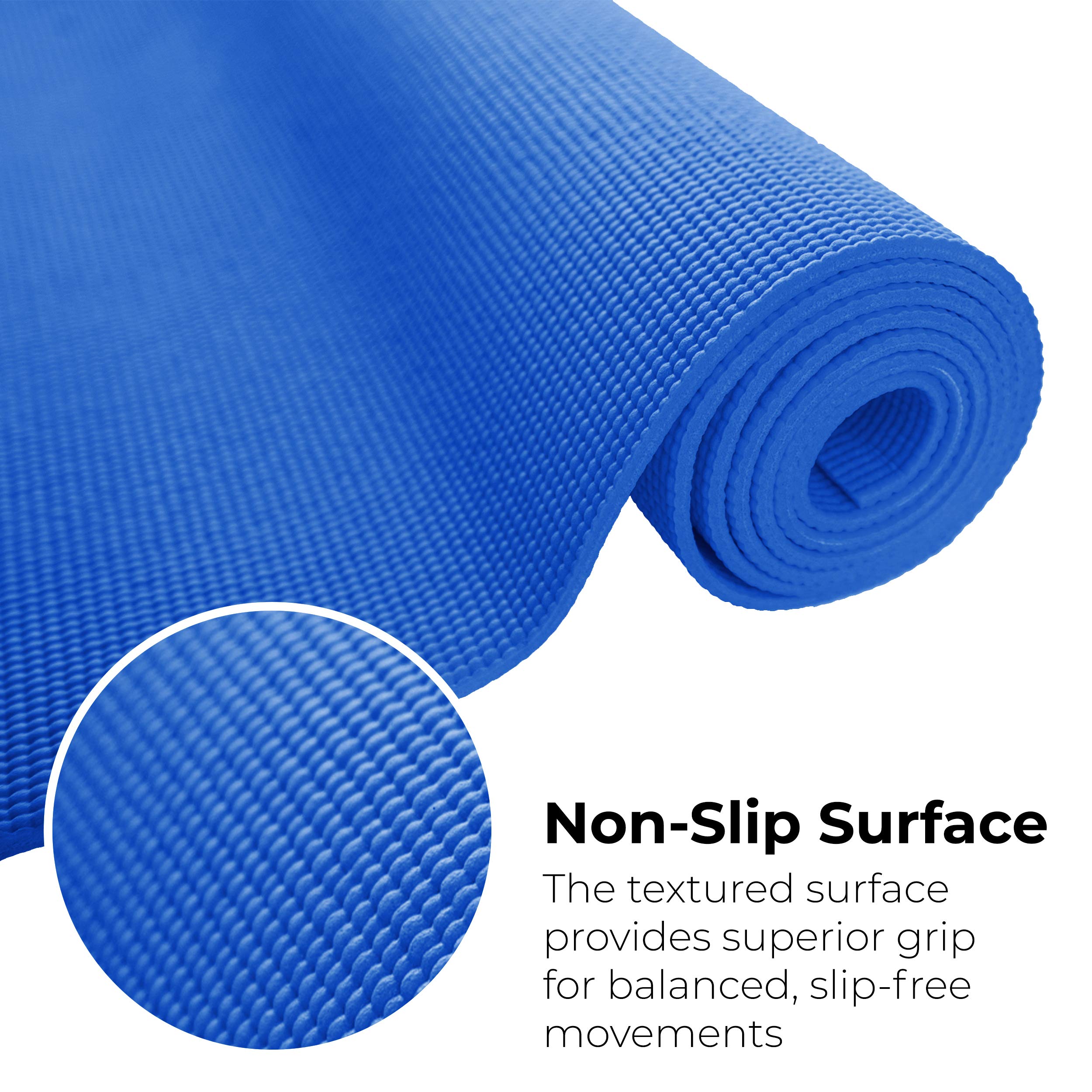 Hello Fit 12-Pack Yoga Mat With Deluxe Carrying Harness, 68" x 24" Non Slip Exercise Mat, 4mm Thick Gym Mat, Bulk Non Toxic Yoga Mats for Schools and Studios, Dark Blue