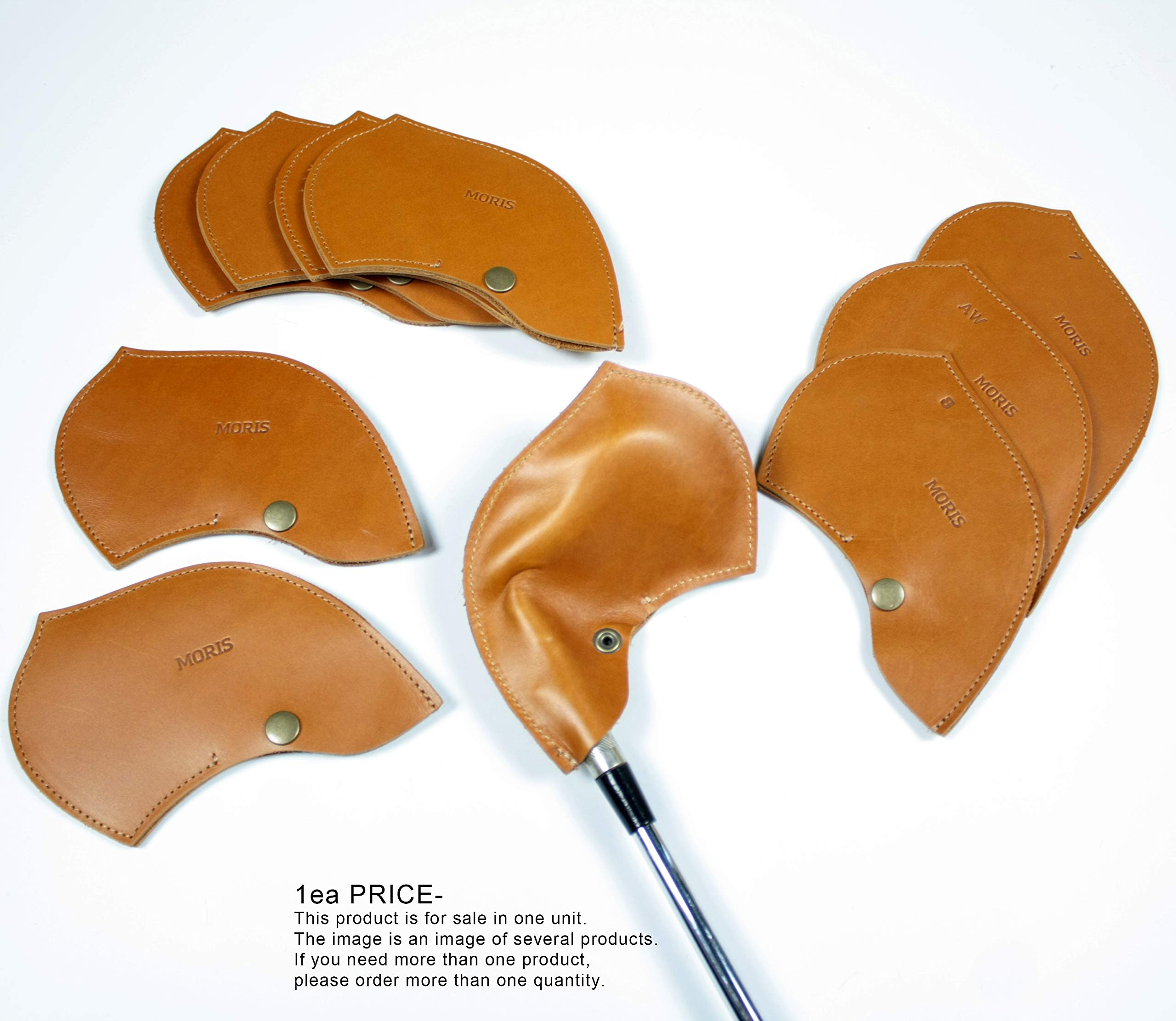 Golf club Head cover (1pcs) custom initial Wedge Iron Protective cowhide full grain Vegetable Leather Fit All Brands Titleist, Callaway, Ping, Taylormade, Cobra Etc. 1ea NOT SET. (CAMEL,, 16)