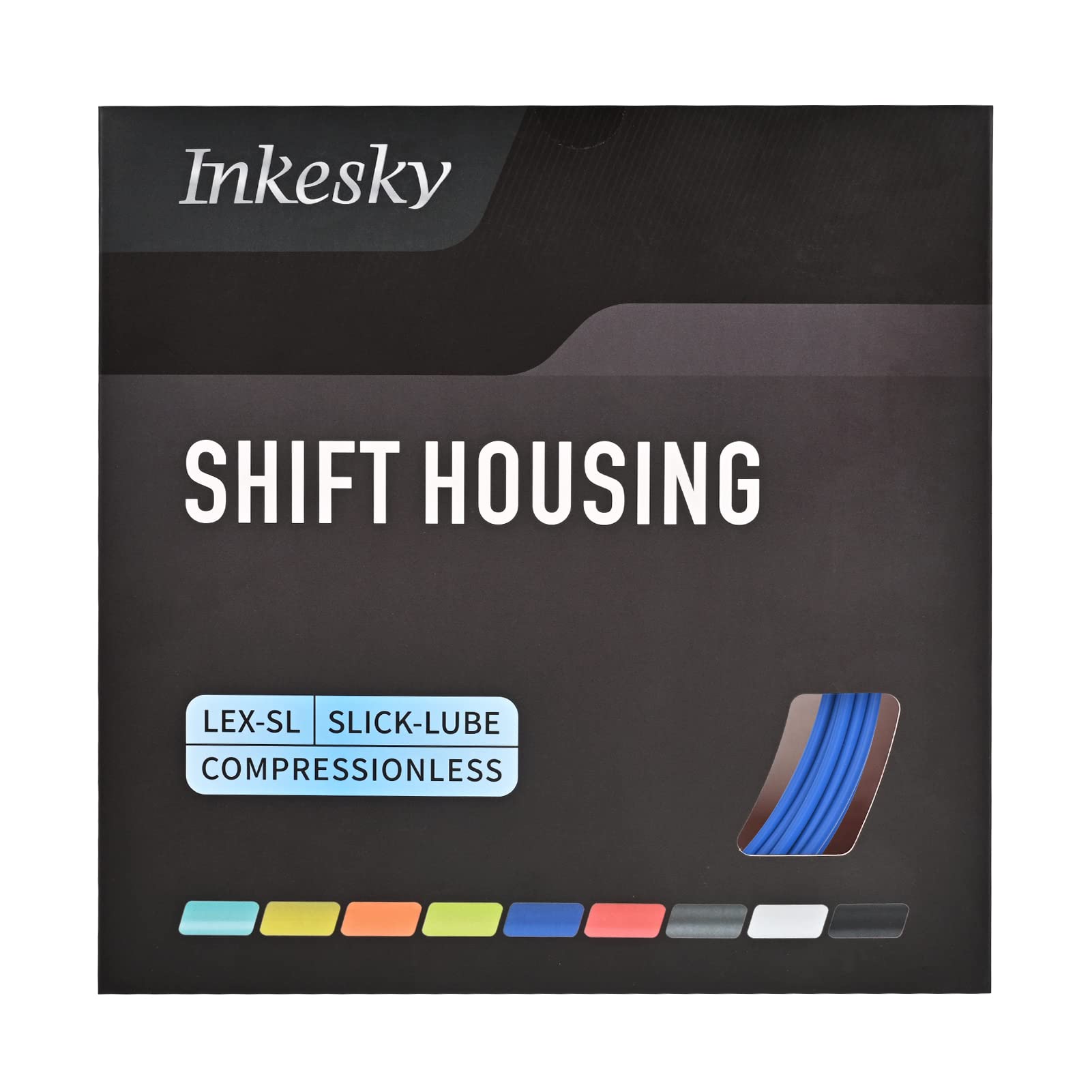 Inkesky Bicycle Shift Cable Housing, 4.0mm, L3/LEX-SL Slick-Lube liner, Compatible with SRAM/SHIMANO & Jagwire Manufacturing (Blue, 25 Ft)