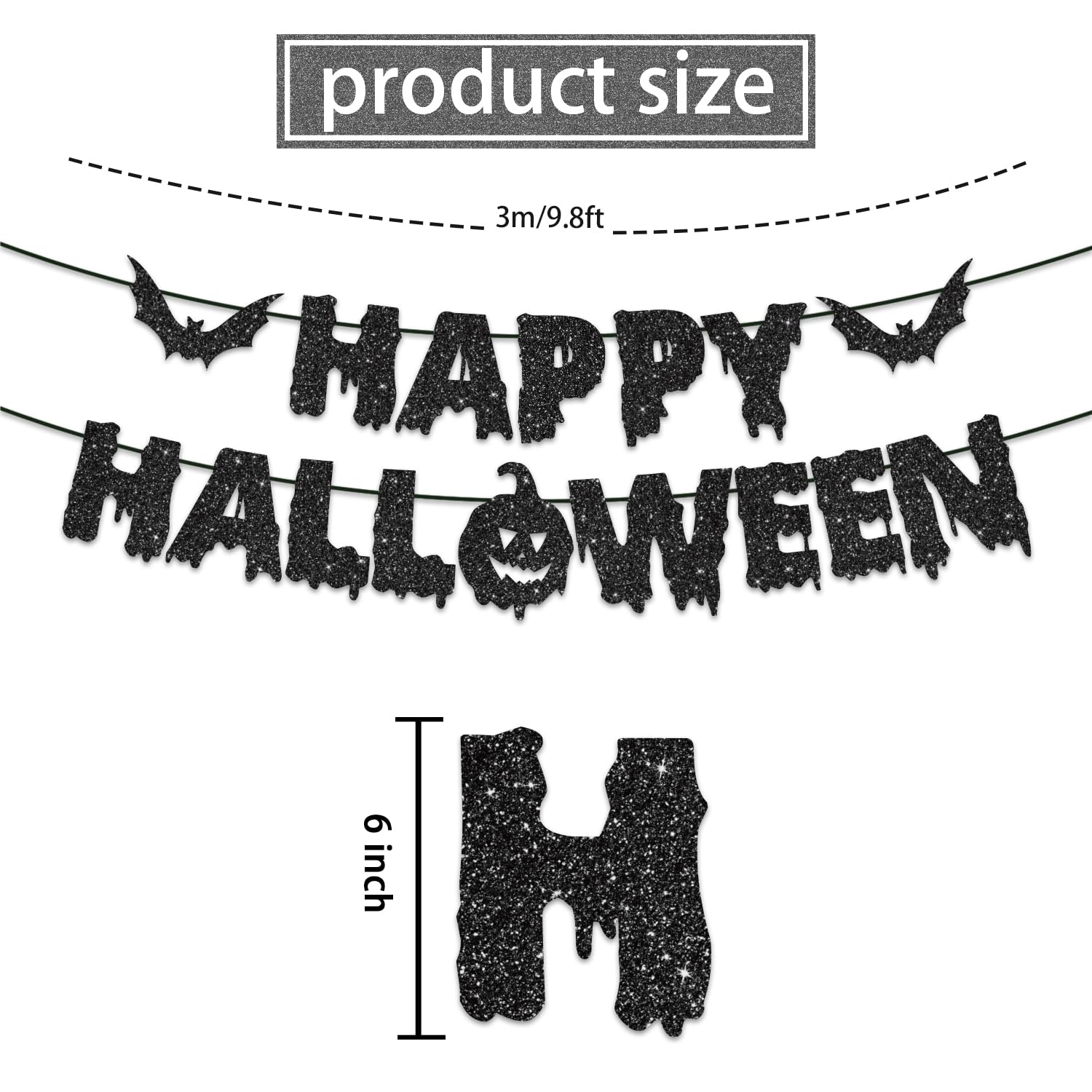 Halloween Office Decor, with 1psc No Diy Happy Halloween Banner and 8pcs Halloween Hanging Decorations Swirl, Halloween Decorations for Office, Happy Halloween Decorations