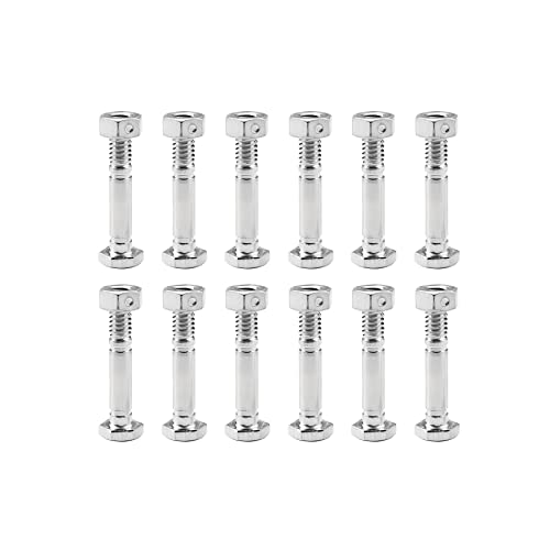 HYYLU 12-Pcs 53200500 Shear Pin Bolts with Nuts for Ariens 532005 05907100 AM123342 Two-Stage Snow throwers - 12 pcs Snow Blower Parts (1-9/16'' x 1/4''), Black