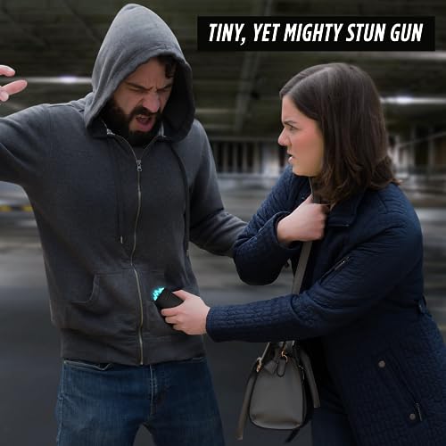Guard Dog Hornet Micro Stun Gun Keychain - with LED Flashlight, Safety Switch, and Powerful Shock, Heavy Duty Keychain Stun Gun with Bright Flashlight, Built-in Charger, Women Self Defense - Teal
