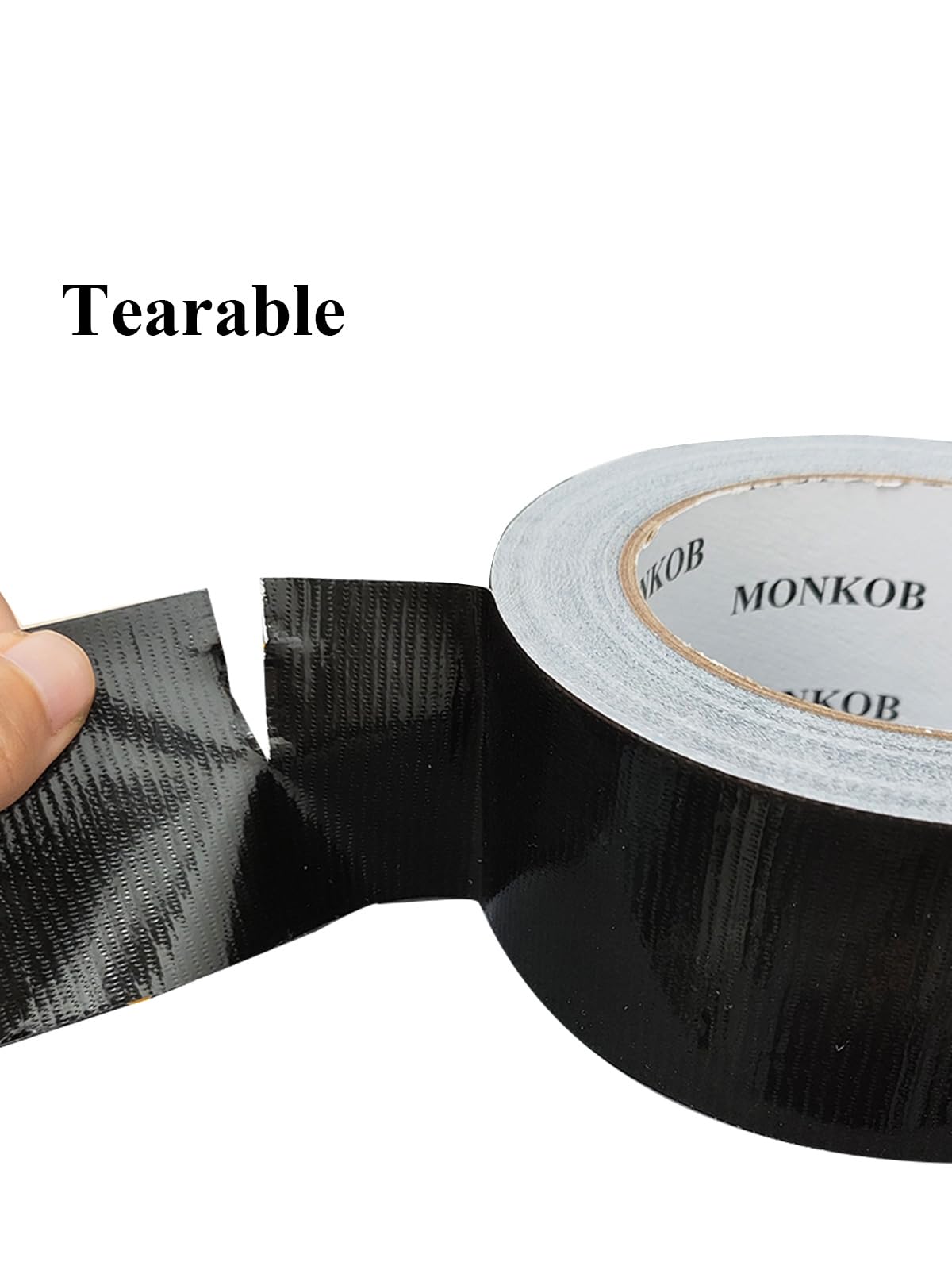MONKOB Black Duct Tape 2 inches x 30 Yards 2 Pack No Residue, Strong, Flexible, Waterproof, Black Heavy Duty Duct Tape Variety Pack