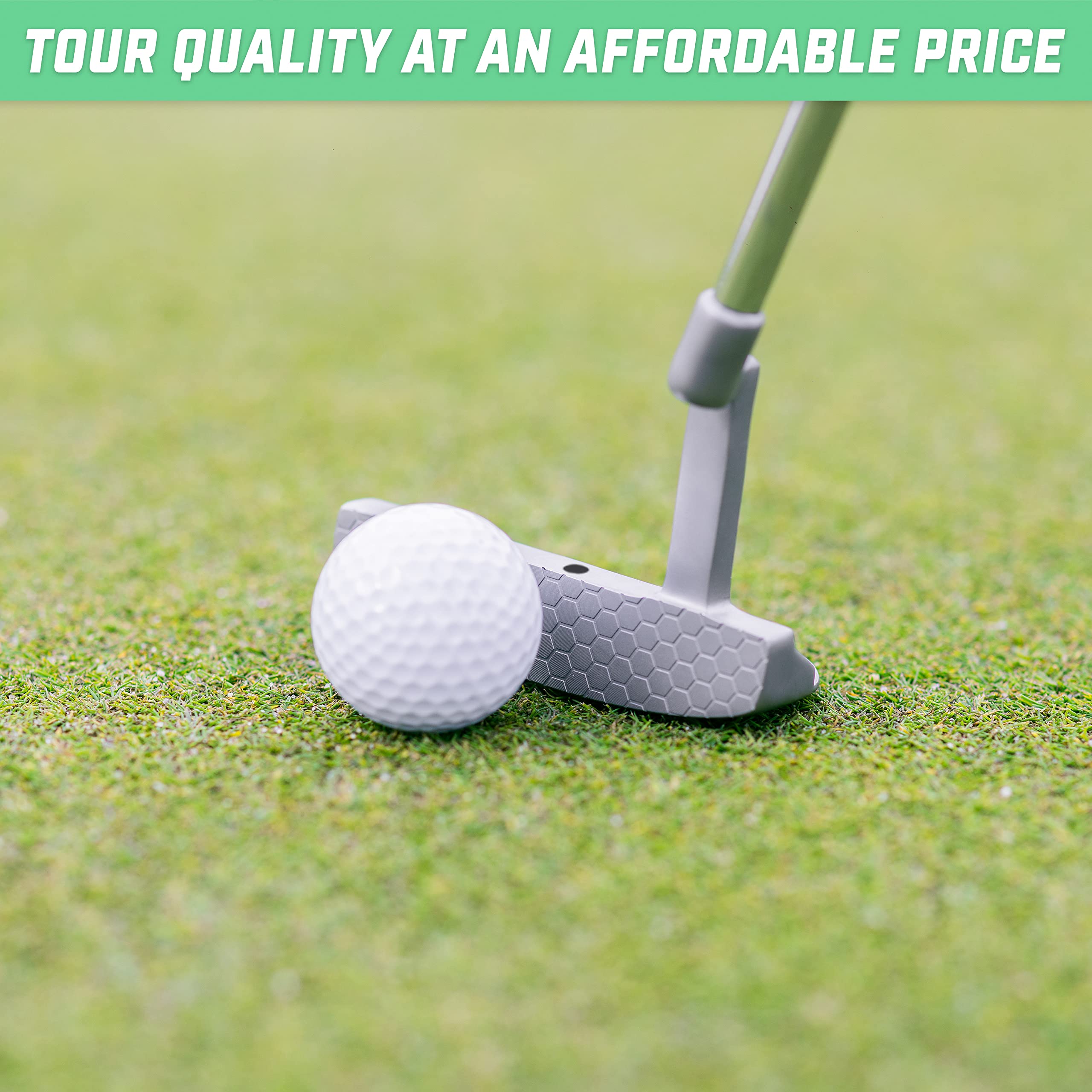 GoSports GS1 Tour Golf Putter β 34β Right-Handed Blade Putter with Milled Face, Choose Oversized Fat Grip or Traditional Grip, Silver