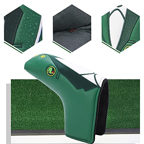 Golf Putter Cover, L Shaped Embroideried Decoration Durable Thickened PU Leather Golf Club Head Protector Portable for Holiday Present for Birthday Gift