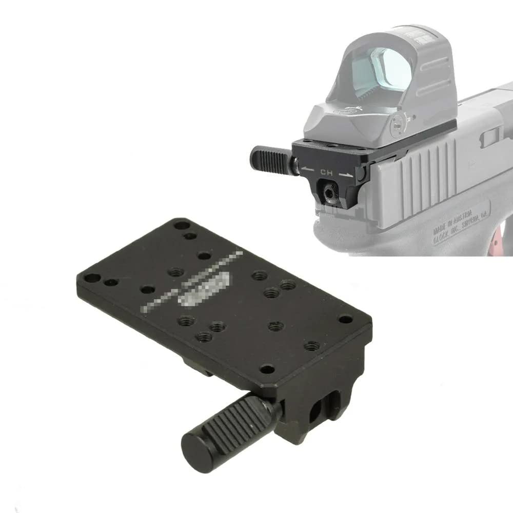 Gotical Universal Optics Mount Pistol Red Dot Scope Reflex Mount Plate Base Pistol 17 19 22 23 Rear Sight Reflex Mount (Black - Pack of 3)