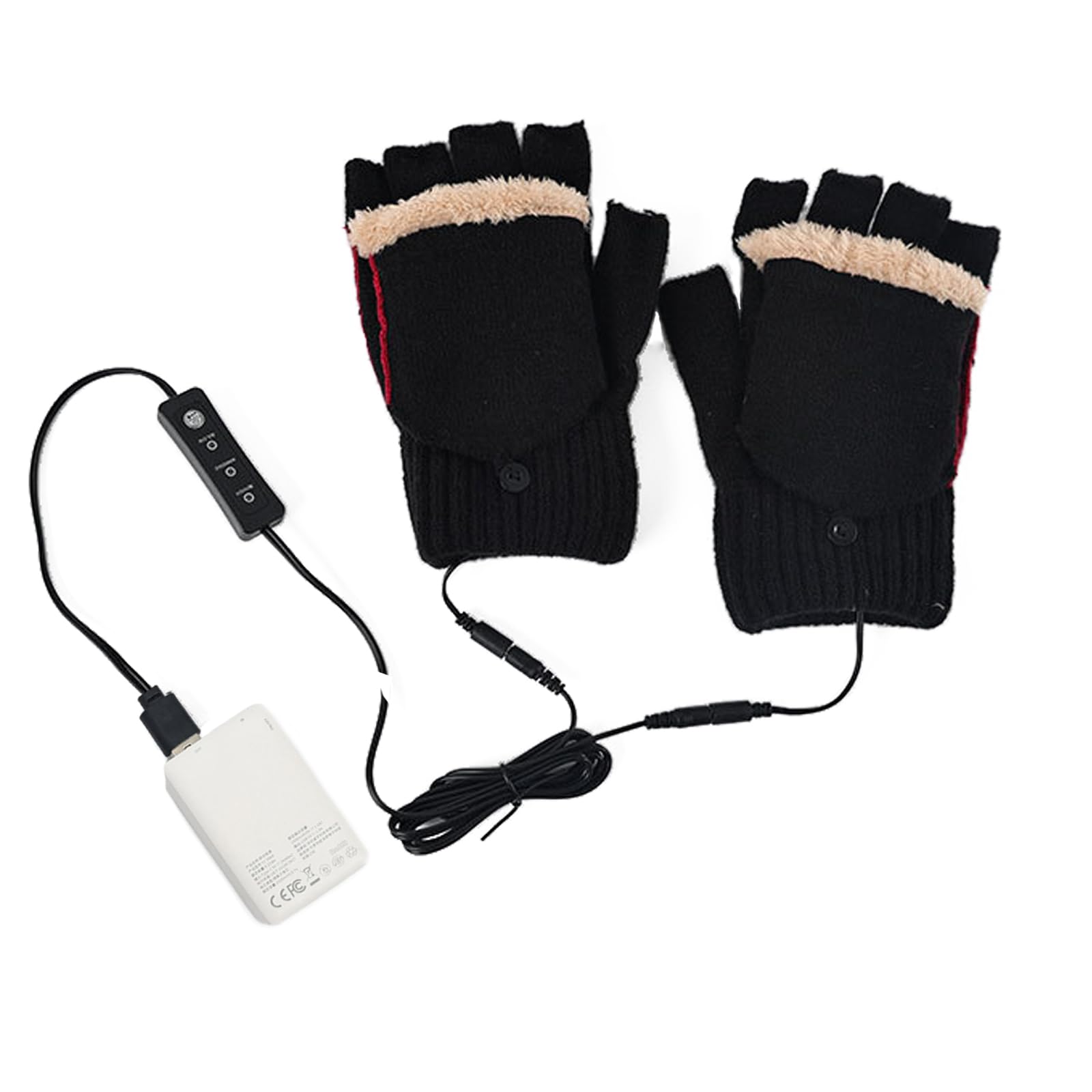 Heated Gloves for Women,Rechargeable Full & Half Hands Electric Gloves Heated Fingerless Touchscreen Gloves Heated Winter Hand Warmer(Black)