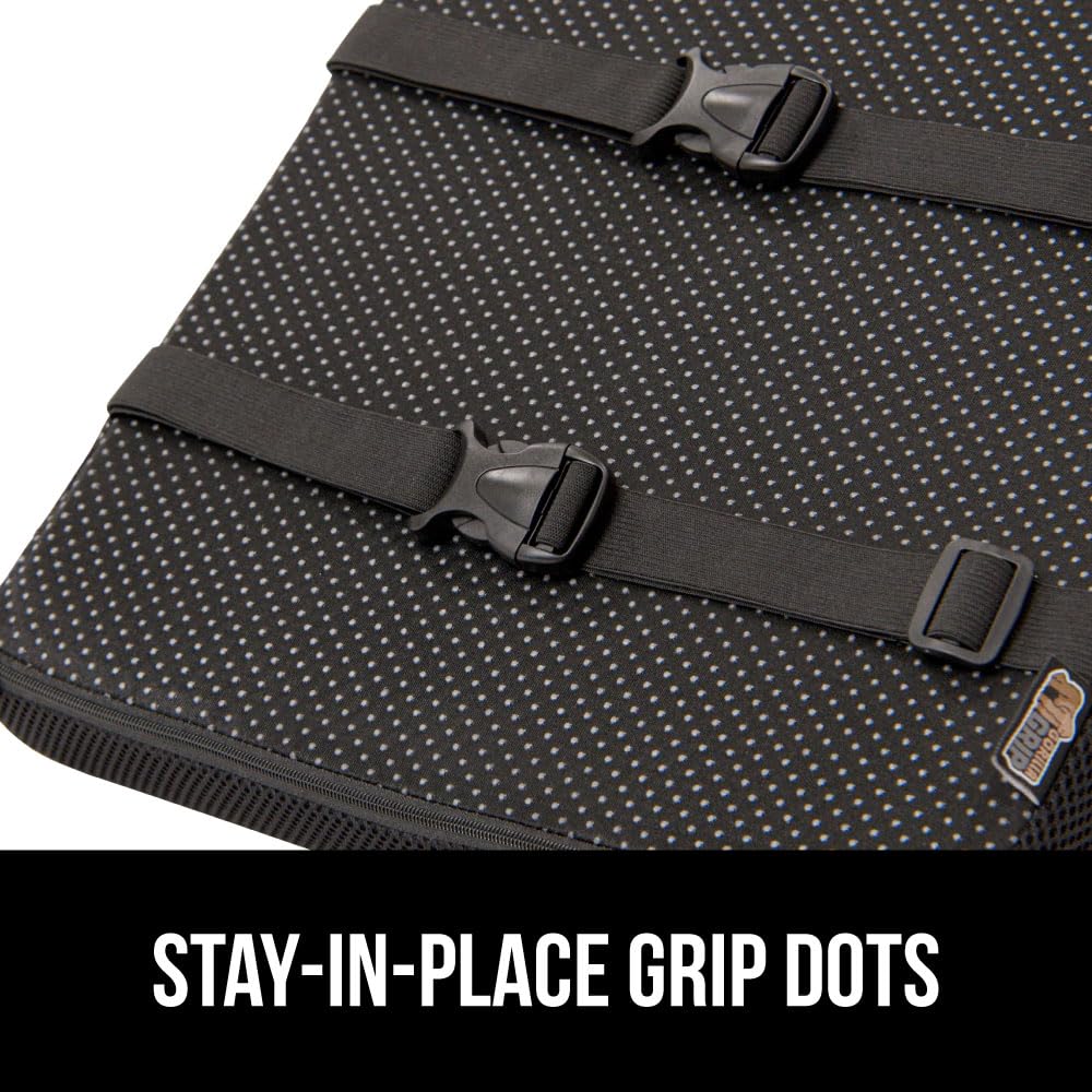 Gorilla Grip Lumbar Silicone Dot Grips to Stay in Place Support Pillow for Office Chair, Sculpting Memory Foam, Ergonomic Cushion for Lower Back Relief, Adjustable Strap, Backrest for Car Seat, Black