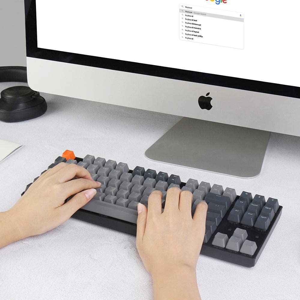 Keychron K8 TKL Gaming Mechanical Keyboard Wireless/Wired, 87 Keys Compact RGB Backlit Illuminated Keyboard, Gateron G Pro Brown Switch Office Computer Keyboard for Windows Mac PC Gamer