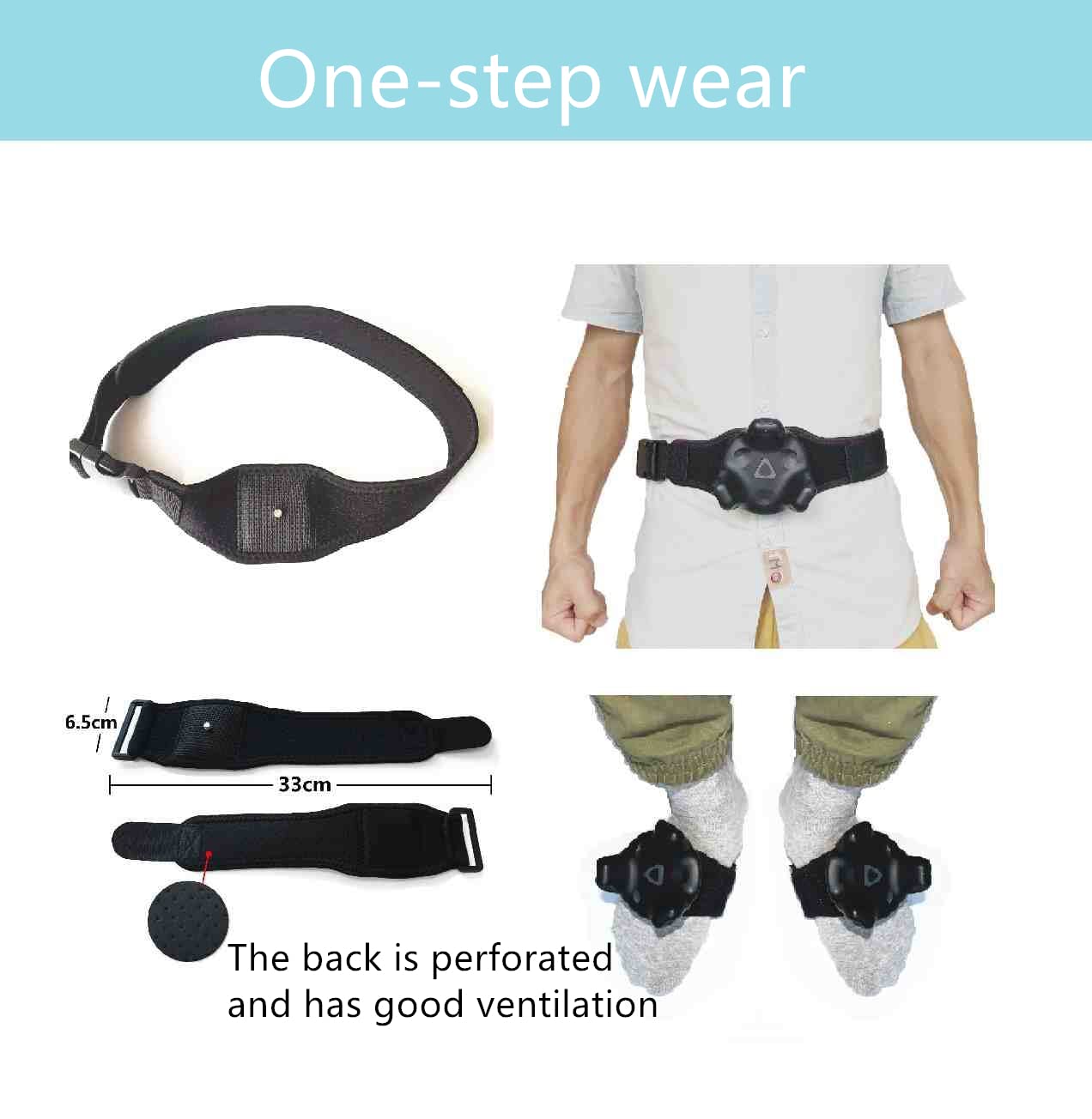 JADERY vive tracker straps and belt 3 in 1 vr full body tracking tundra tracker straps (3 in 1, Black)