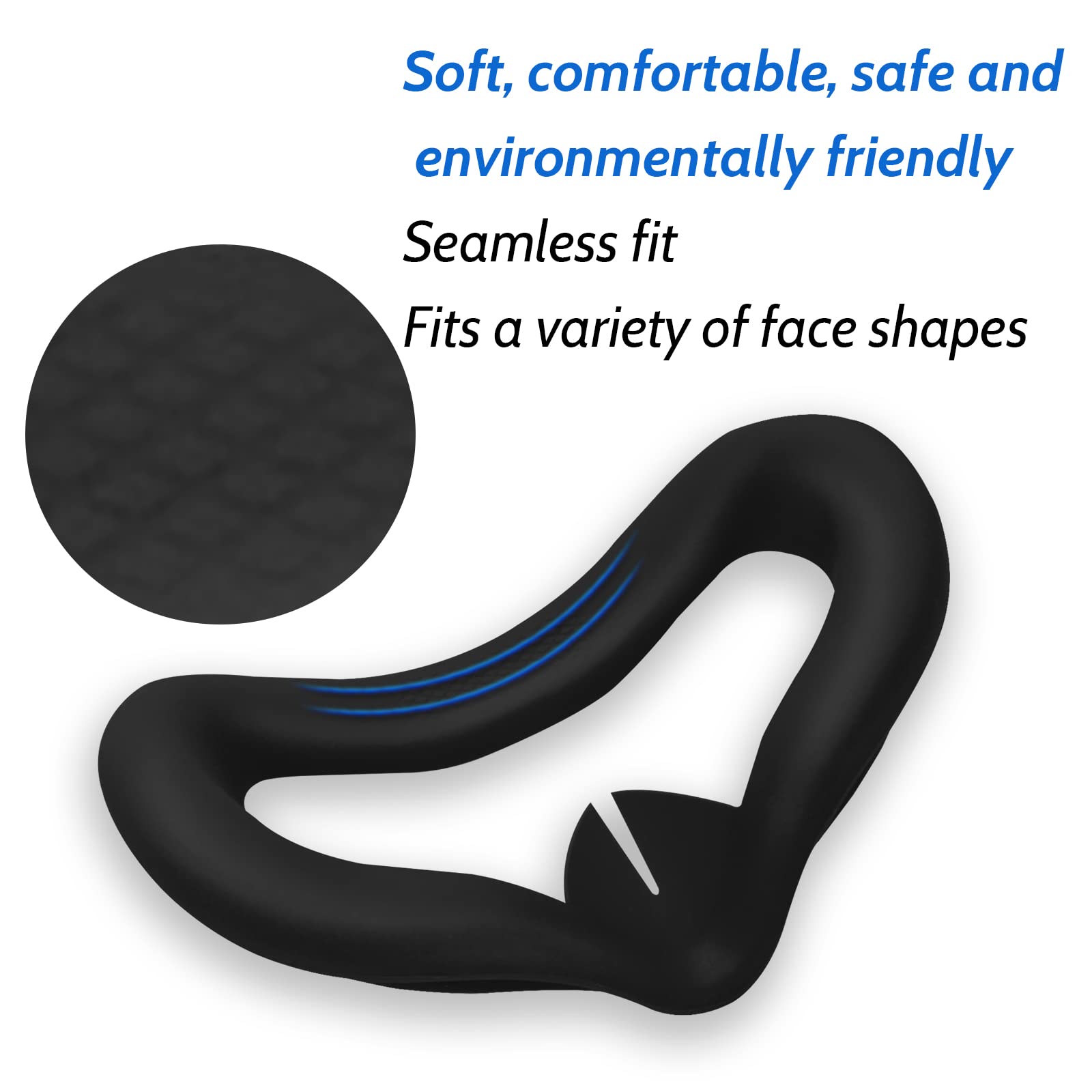 Jifeijidian VR Cover Compatible with Oculus Quest 2 Replacement Silicone Eye Face Pad Cushion Mask Sweatproof Dustproof Washable Lightproof Anti-Leakage Case for Oculus Quest 2 Accessories (Black)