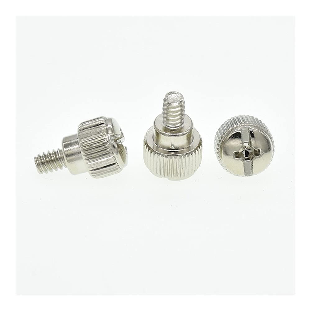 MOBEBI Knurled Screw,10Pcs 6#-32 * 5 Computer PC Case Cooling Round Toolless Adjustment Screw Thumbscrews Thumb Screw M3.5 (Color : Silver)