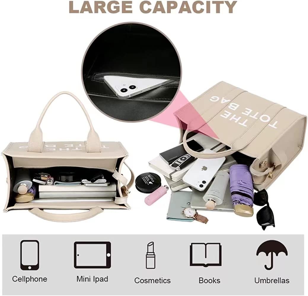 JBB Tote Bags for Women Oversized PU Leather Crossbody Bags Top-Handle Shoulder Tote Bags
