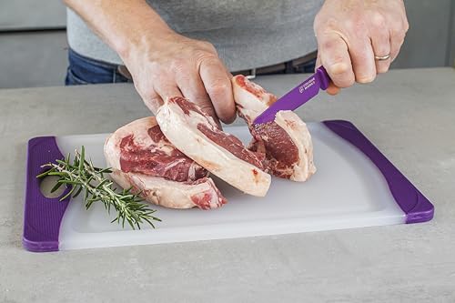 KitchenCraft CWBOARD350PUR Colourworks Polyethylene Reversible Cutting Board, 36.5 x 25 cm - Purple