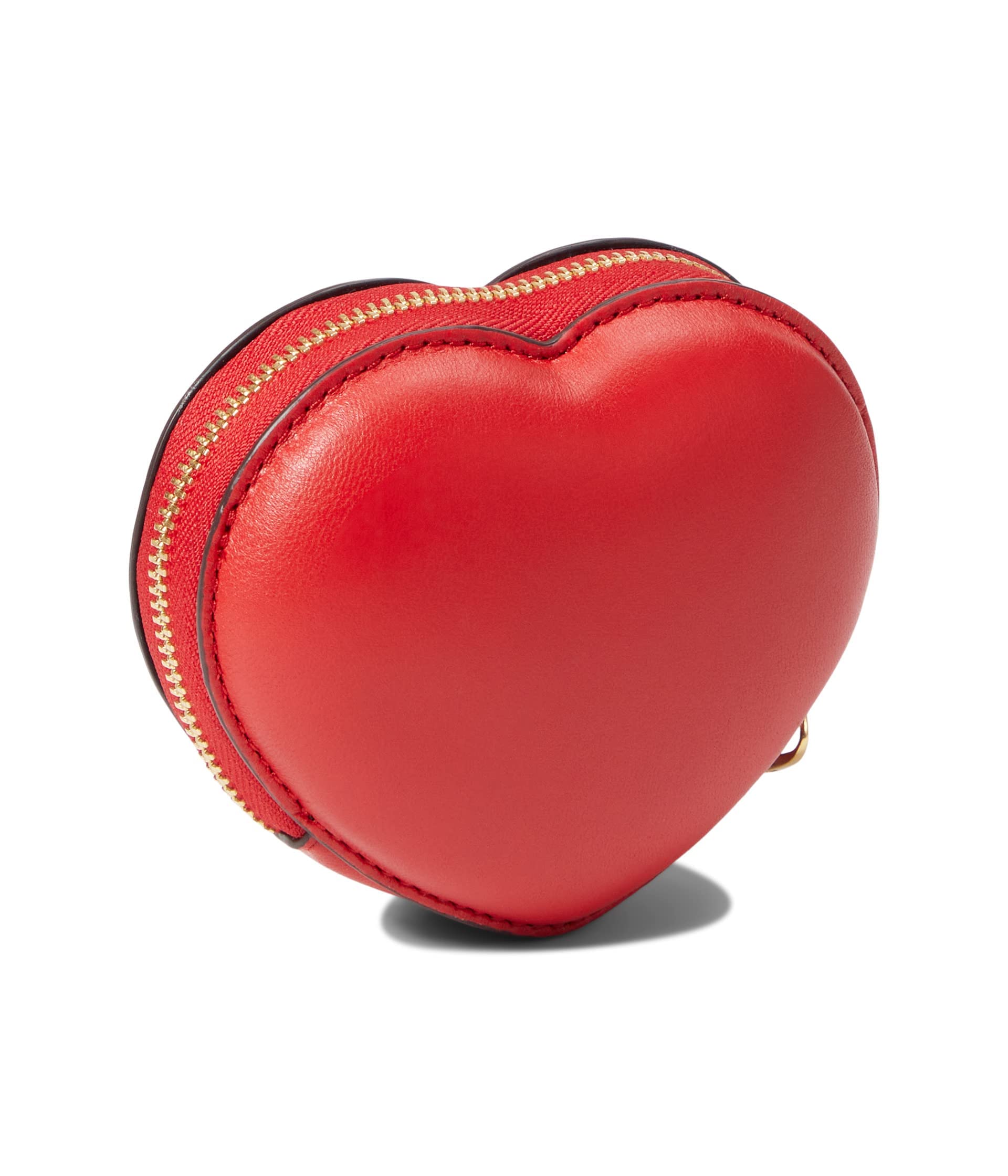 Kate Spade New York Valentines Day Puffy Smooth Leather 3-D Heart Coin Purse Lingonberry One Size
