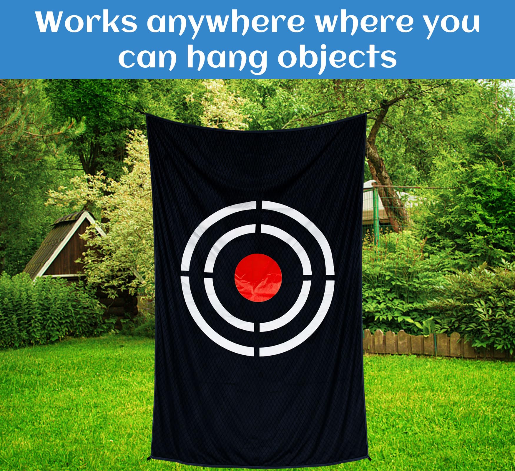 Golf Target Cloth Golf Target for Net Replacement Target Golf Hitting Net Target Golf Practice Target Golf Training Aids Indoor Outdoor 5X6FT Black