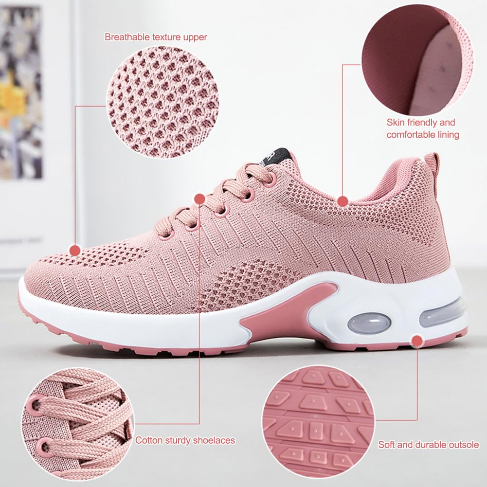 HiGropcore Women's Air Cushion Fashion Sneakers Lightweight Walking Shoes Low-Top Casual Comfortable Breathable Athletic Shoes