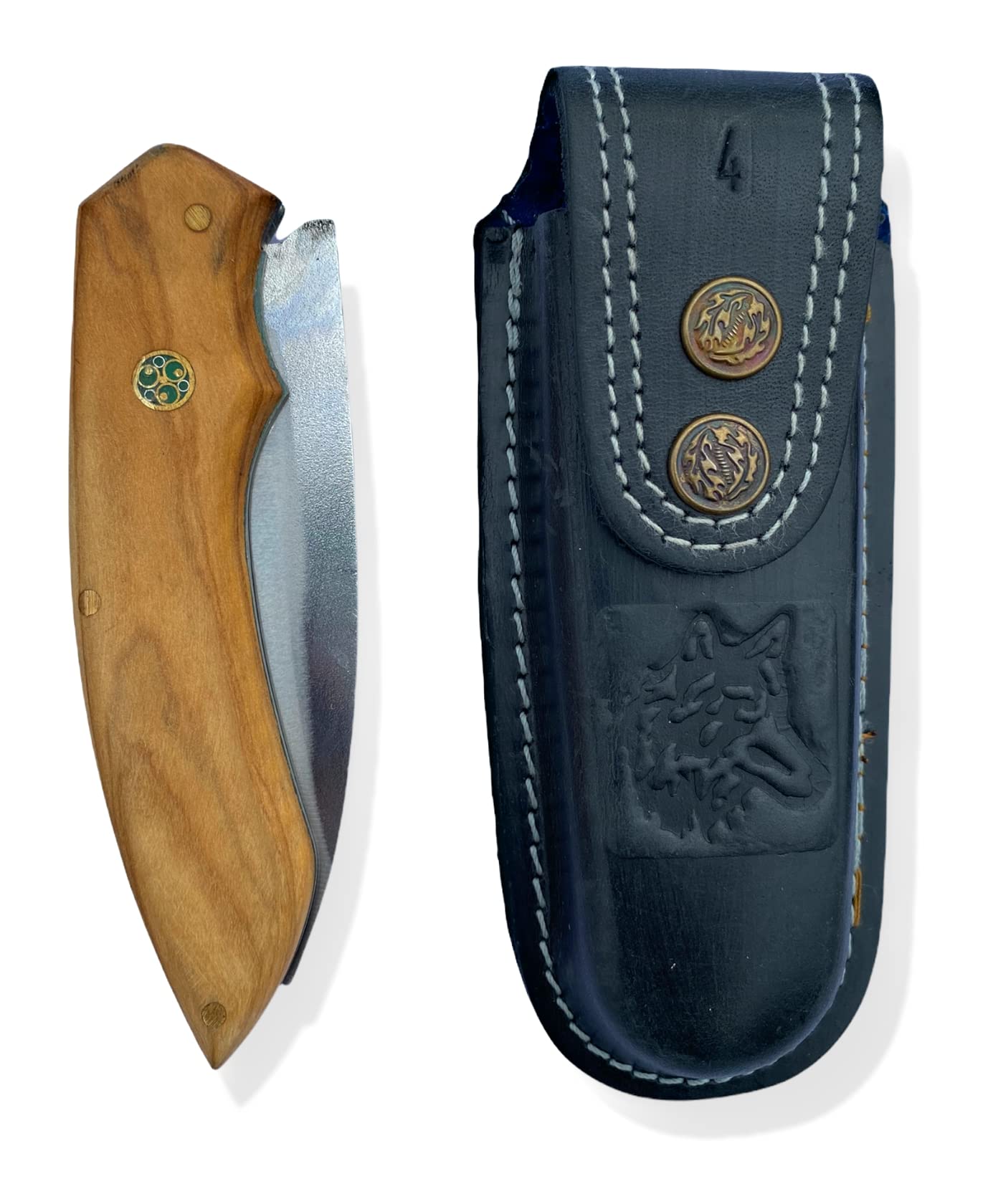 Handmade 4116 Stainless Steel Folding Pocket Knife 100% Prime Quality -Steel Survival Knife for Hunting and Camping- with Walnut Wood- Include Leather Sheath Quality