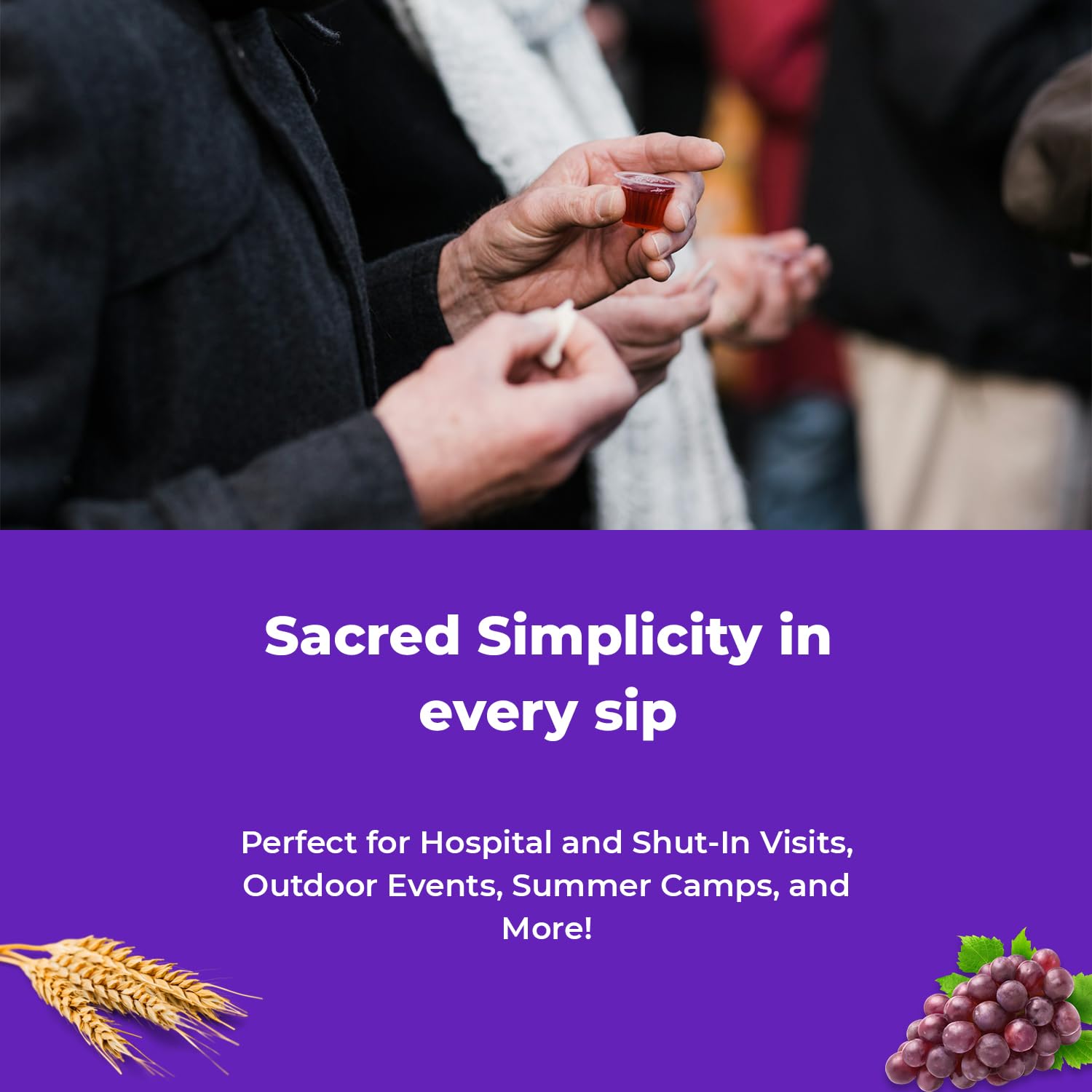 Kingdom Prefilled Communion Cup with Wafers(250ct red juice) Sealed in a Single-Serving Container with One-Year Shelf Life, Perfect for Holy Eucharist Celebration in Hospitals, Summer Camps, and More!