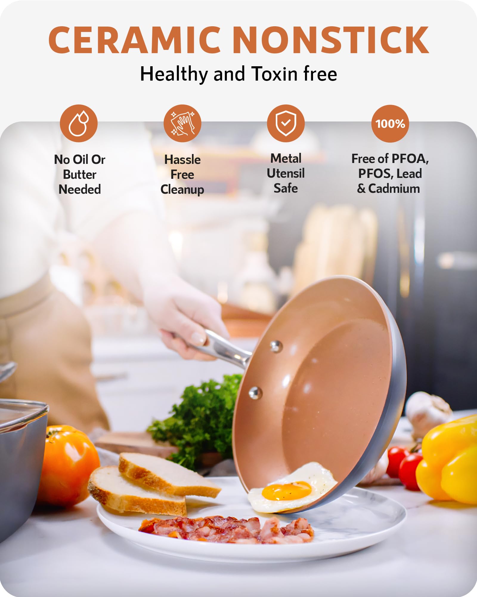 Gotham Steel Pots and Pans Set Nonstick Cookware Set, 13 Pc Induction Cookware Set with Ultra Non Stick Ceramic Pans for Cooking Non Toxic, Dishwasher/Oven Safe Ceramic Cookware Set, Hard Anodized