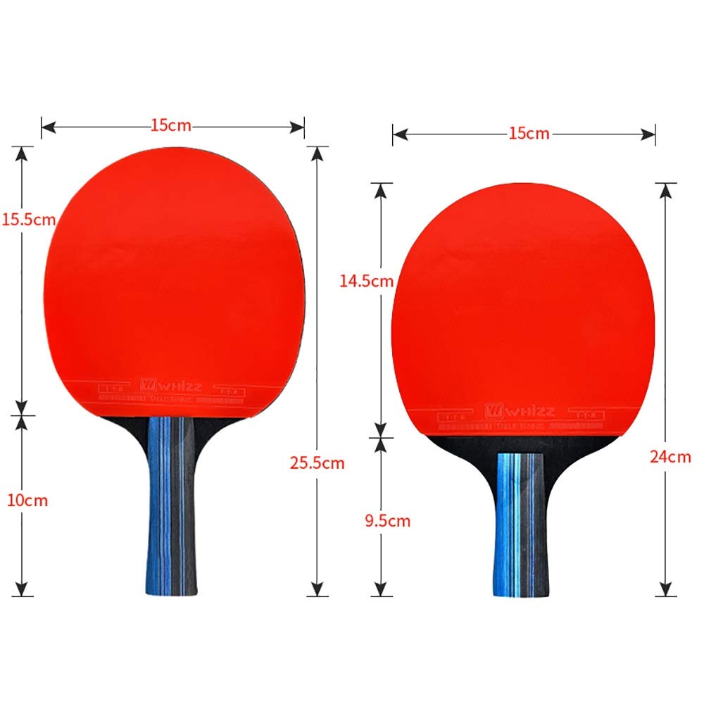 Hewen-Ping Pong Set Professional Pingpong Paddle Table Tennis Racket Ping Pong Bat Set with 2 Rackets, 20 Balls and 1 Racket Case Table Tennis Bat (Size : Short)