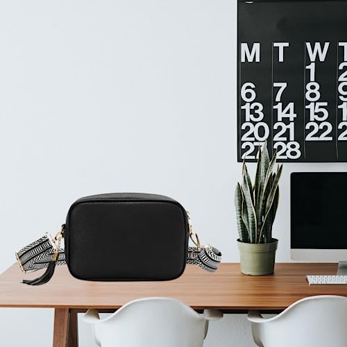 kukubird Crossbody Bags Premium Faux Leather Spacious Aztec Shoulder Bag Ladies Multiple Compartments Messenger Bag-Black