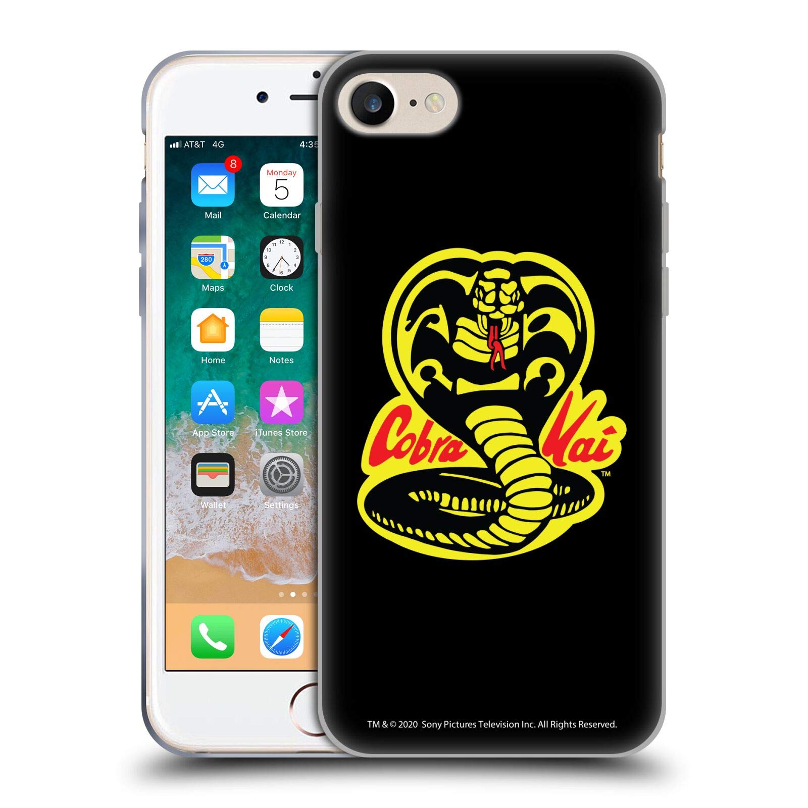Head Case Designs Officially Licensed Cobra Kai Logo Graphics Soft Gel Case Compatible with Apple iPhone 7/8 / SE 2020 & 2022