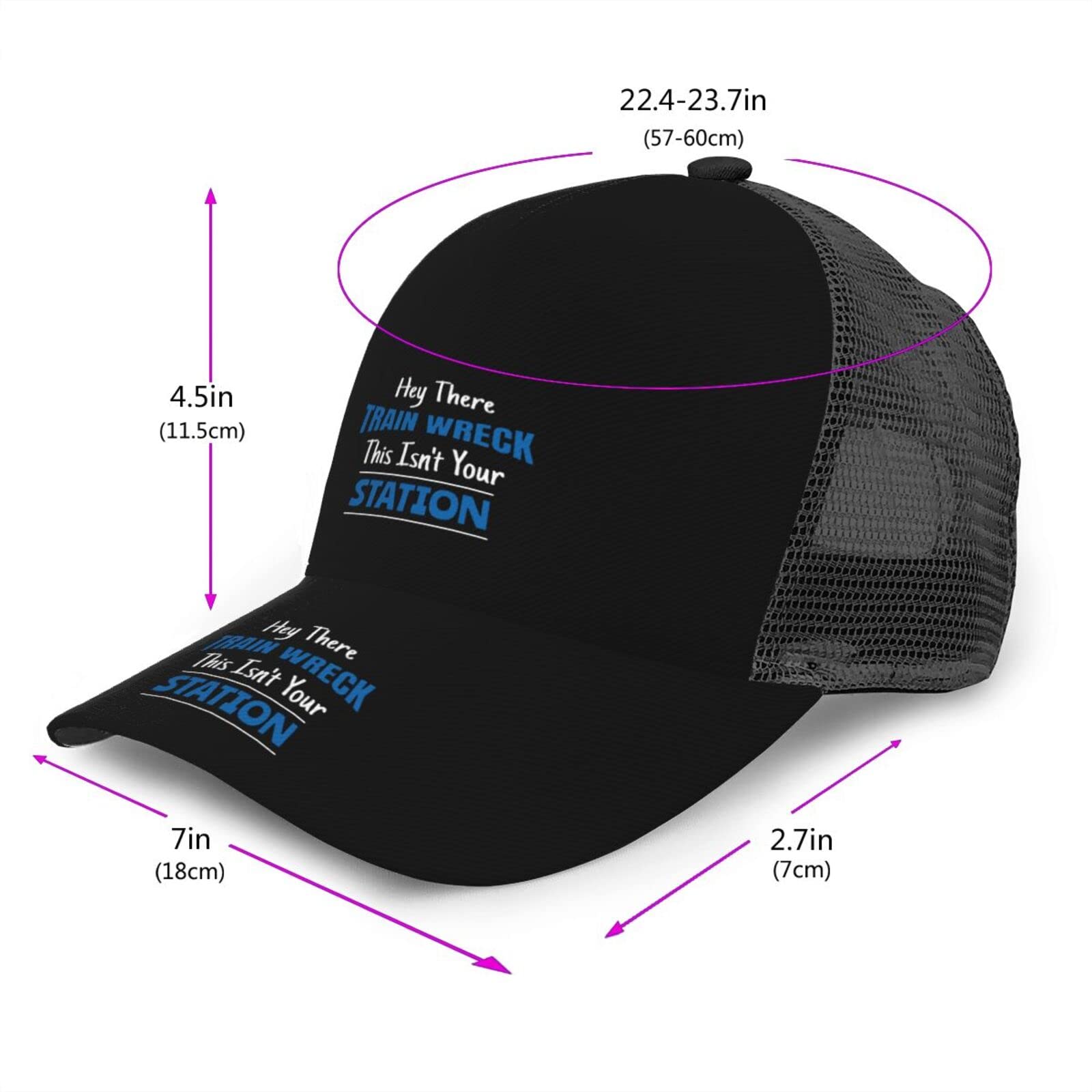 Hey There Train Wreck, This Isn't Your Station Men's and Women's Mesh Hat Baseball Hat Sandwich Hat All Seasons Black