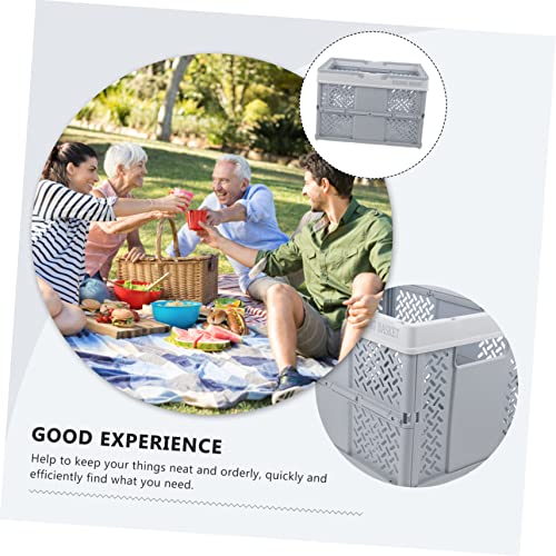 Happyyami 2pcs Picnic Basket Storage Basket with Handle Laundry Basket Storage Baskets with Lids Grocery Basket Foldable Kitchen Basket Space Saving Hamper Garden Basket Pp Snack Eggs