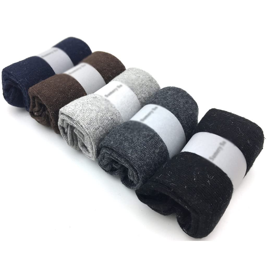 JIESEING 5 Pairs/Lot Men Female Socks Winter Warm Cashmere Socks Breathable Solid Colors Mens