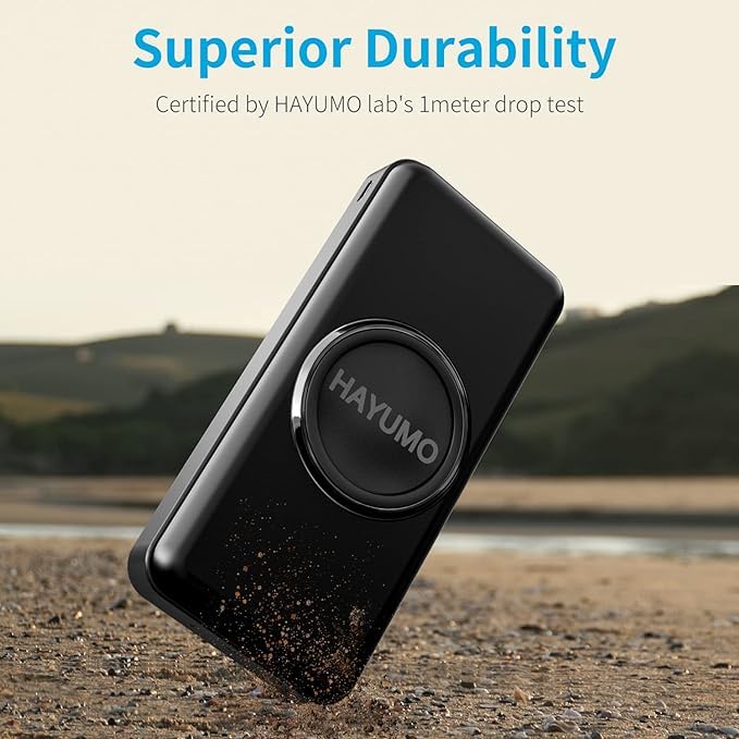 HAYUMO Power Bank, Portable Fast Charger Power Bank, 20000mAh with 22.5W High-Speed Charging, 2-Way Output and 2-Way Input, Compatible with iPhone, Samsung, iPad (Black 1 Pack)
