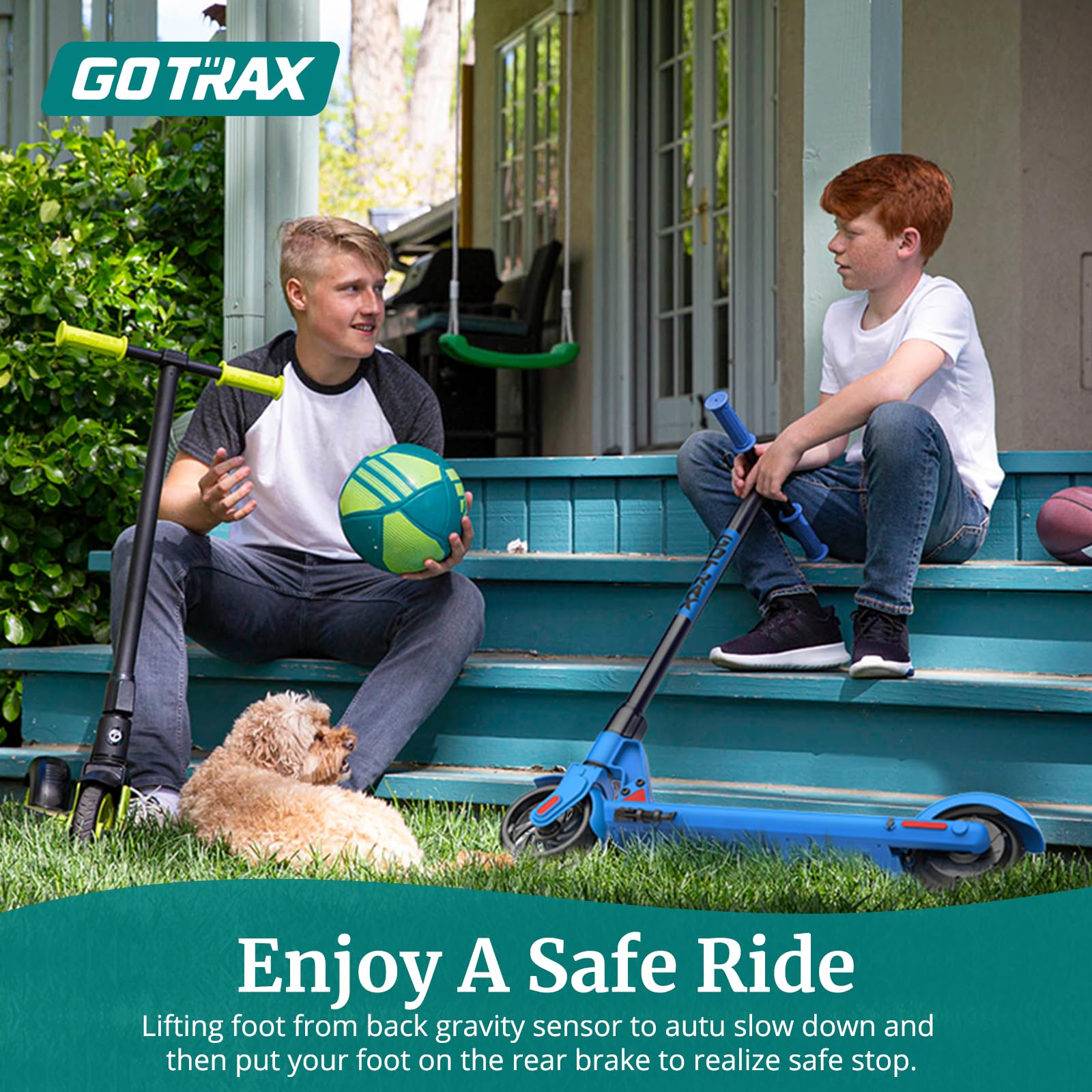 Gotrax GKS Electric Scooter, Kick-Start Boost and Gravity Sensor Kids Electric Scooter, 6" Wheels UL Certificated E Scooter for Kids Age of 6-12 (Blue)