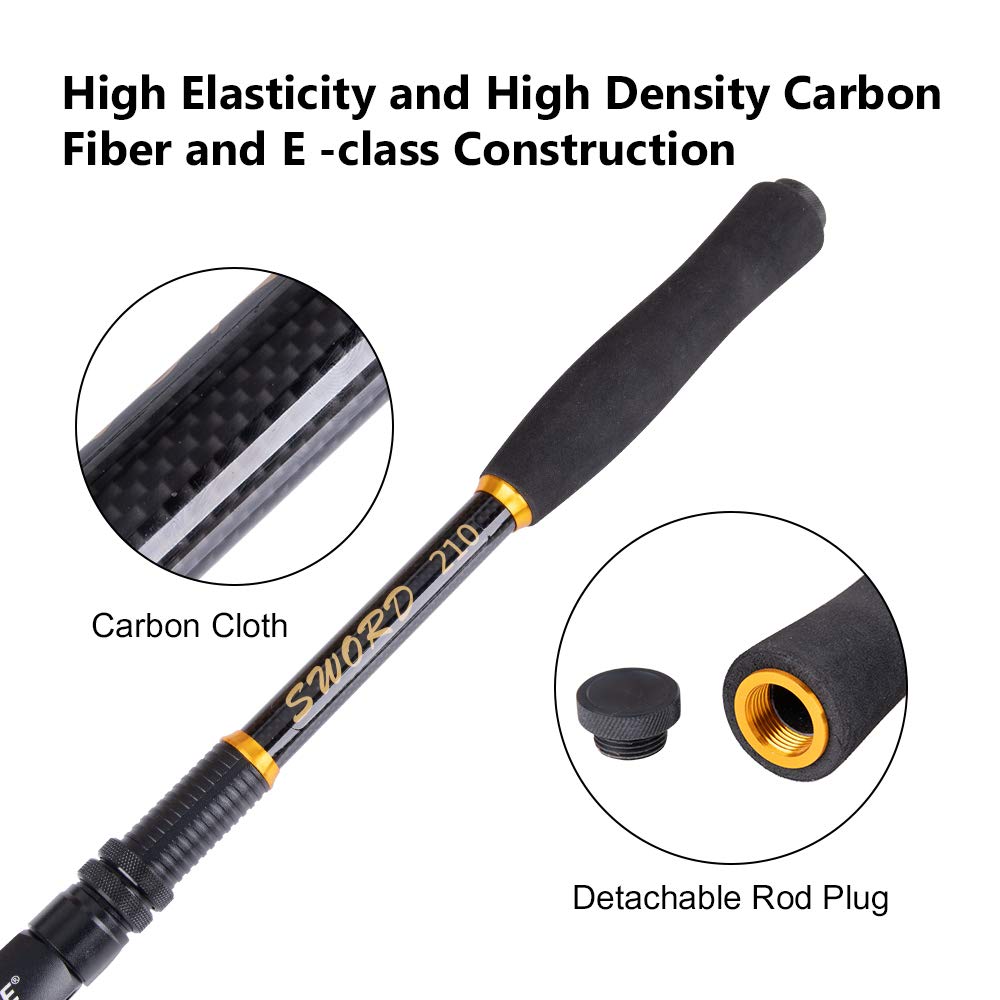 Goture Telescopic Spinning Fishing Rod Saltwater Freshwater Travel Retractable Rods Poles for Trolling Surf Casting,Super Hard Carbon ¡