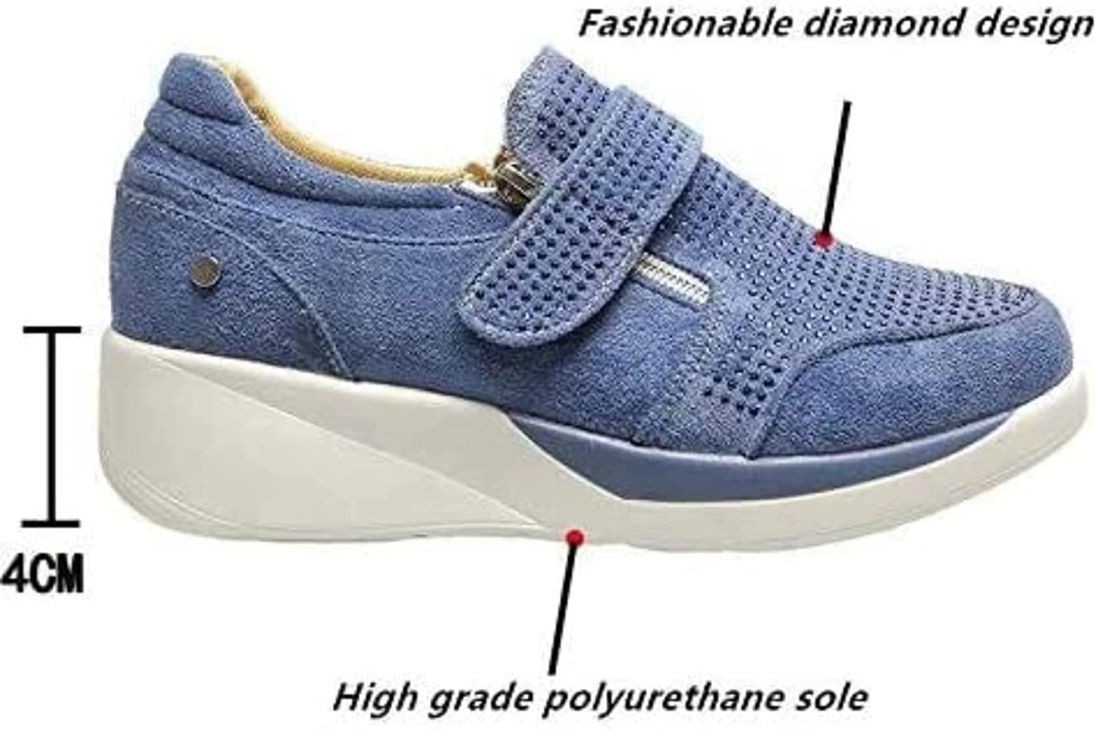 HINDOLA Women's Rhinestone Sneakers Arch Support Walking Fashion Casual Glitter Bling Shoes Wide Width Walking Shoes Black