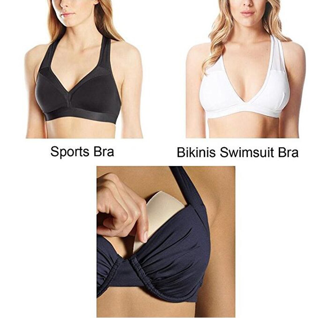 Fypxd 6 Pairs Bra pad Insert For sports bra or Bikini Tops 5X5 inch(Beige