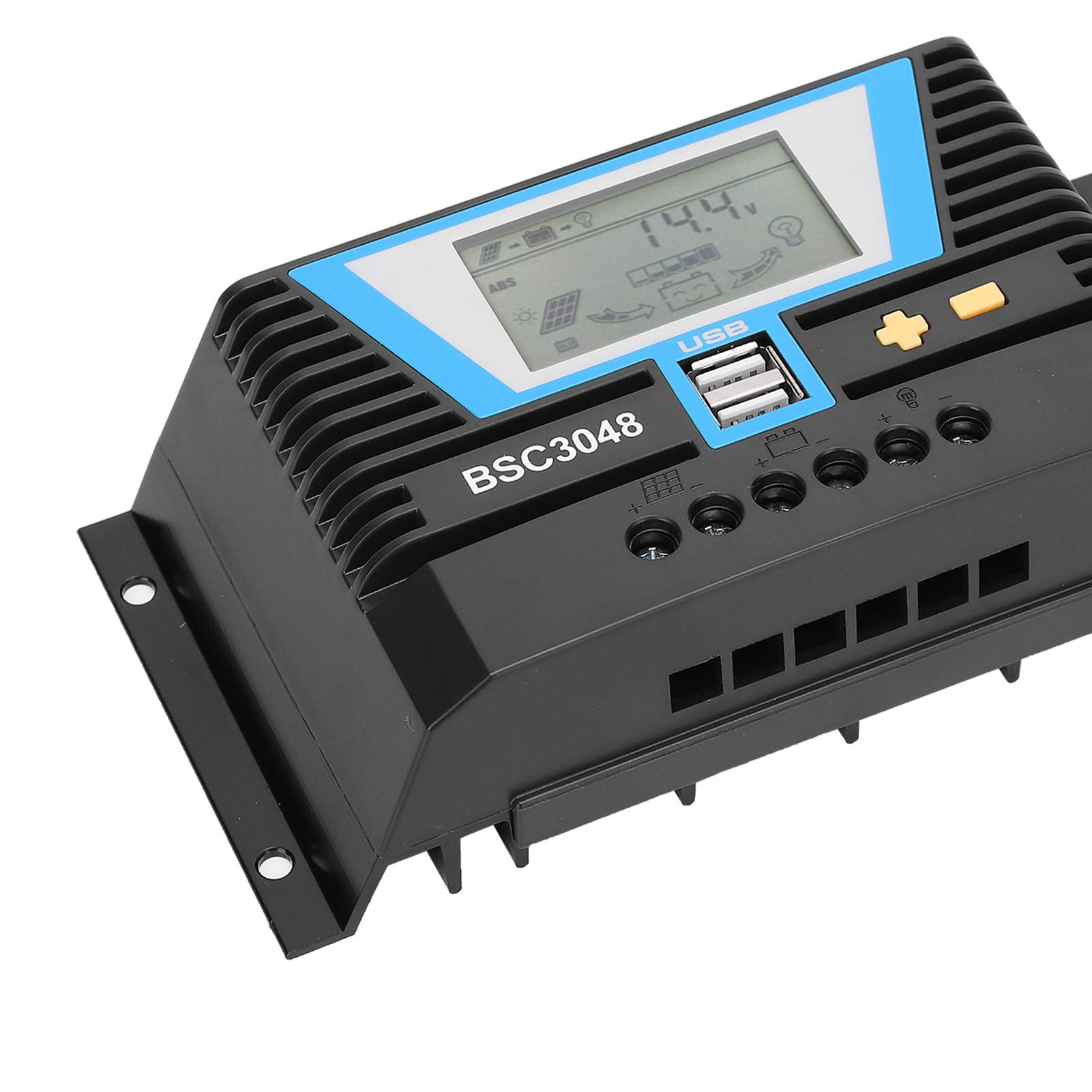 Hilitand BSC3048 30A Solar Battery Controller, 12V / 24V / 36V / 48V Energy Saving Controller, Suitable for Sealed Valve Regulated Acid Batteries, Gel Batteries, Liquid Acid Batteries