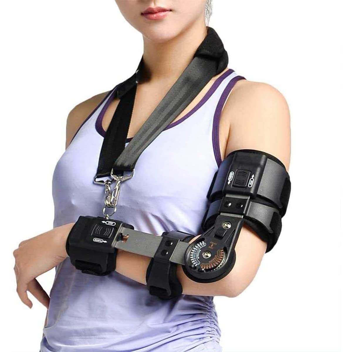 JINPENGRAN Hinged Forarm Support Hinged Elbow Orthosis Adjustable Elbow Brace Support Elbow Joint Fixation Bracket Fracture Protector