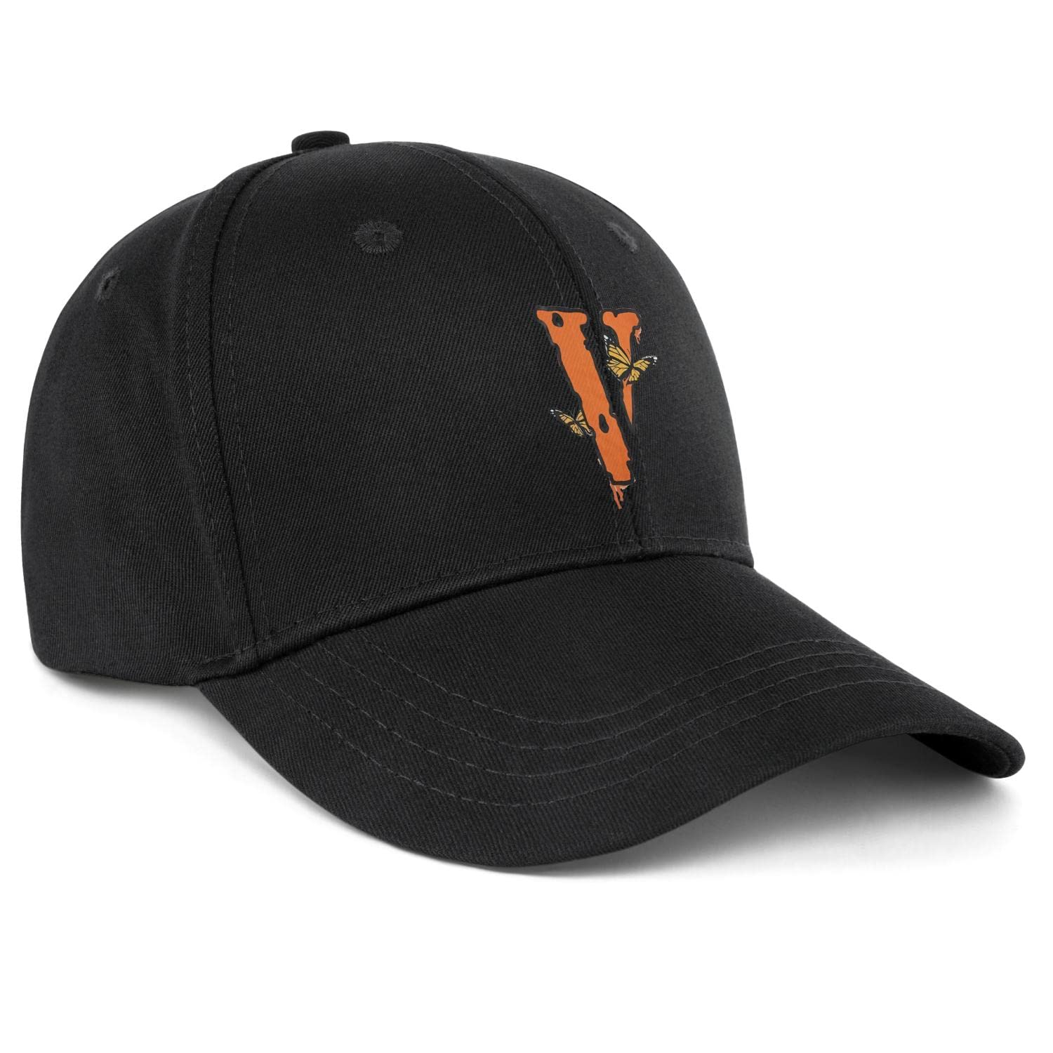 JIOJSDS Black Big V Baseball Caps for Men Women Cotton Trucker Cap Skateboard Cap Hat