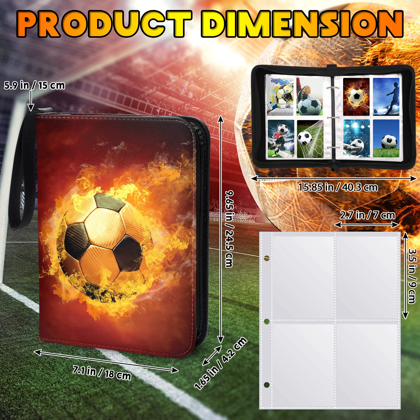 IDJWVU Large Capacity Card Binder with 50 Transparent Removable Sleeves, Multi-Protection, Water-Resistant PU Leather Exterior, Suitable for Standard Cards, Ideal Gift for Kids
