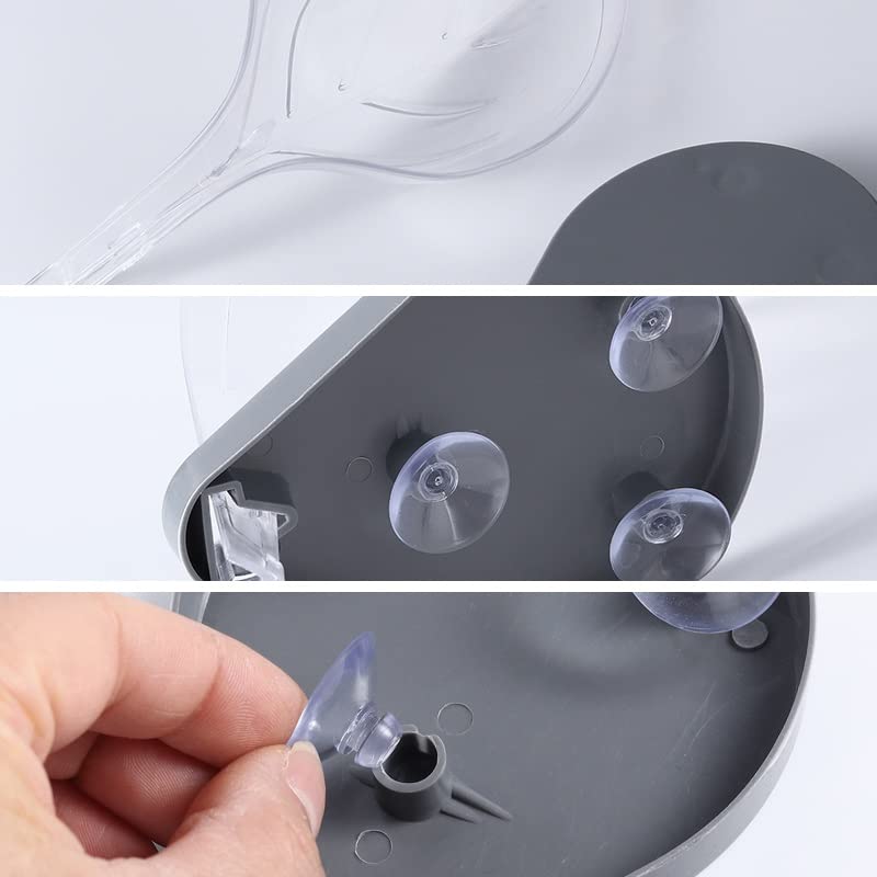 HALOU Soap Dish Drain Soap Rack Bathroom Accessories Suction Cup Soap Dish Tray Soap Dish for Soap Container