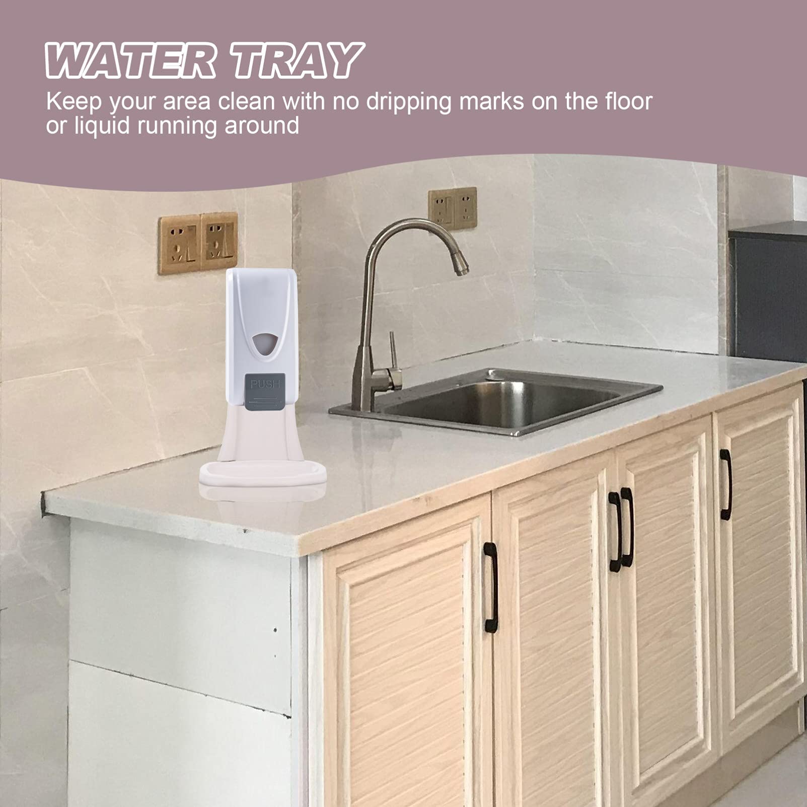 Hemoton 1pc Water Tray Foam Dispenser Wall Mounted soap Dispenser drip Tray Wall Mount soap Dispenser Bracket soap drip Automatic soap Dispenser Desktop Tray dripper White Filling Plastic